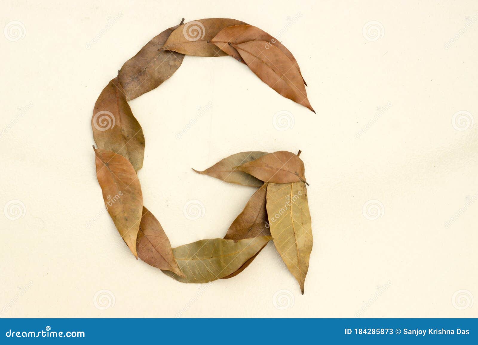 Autumn Leaf Letter G Background Image. Natural Forest Leaf Alphabet ...