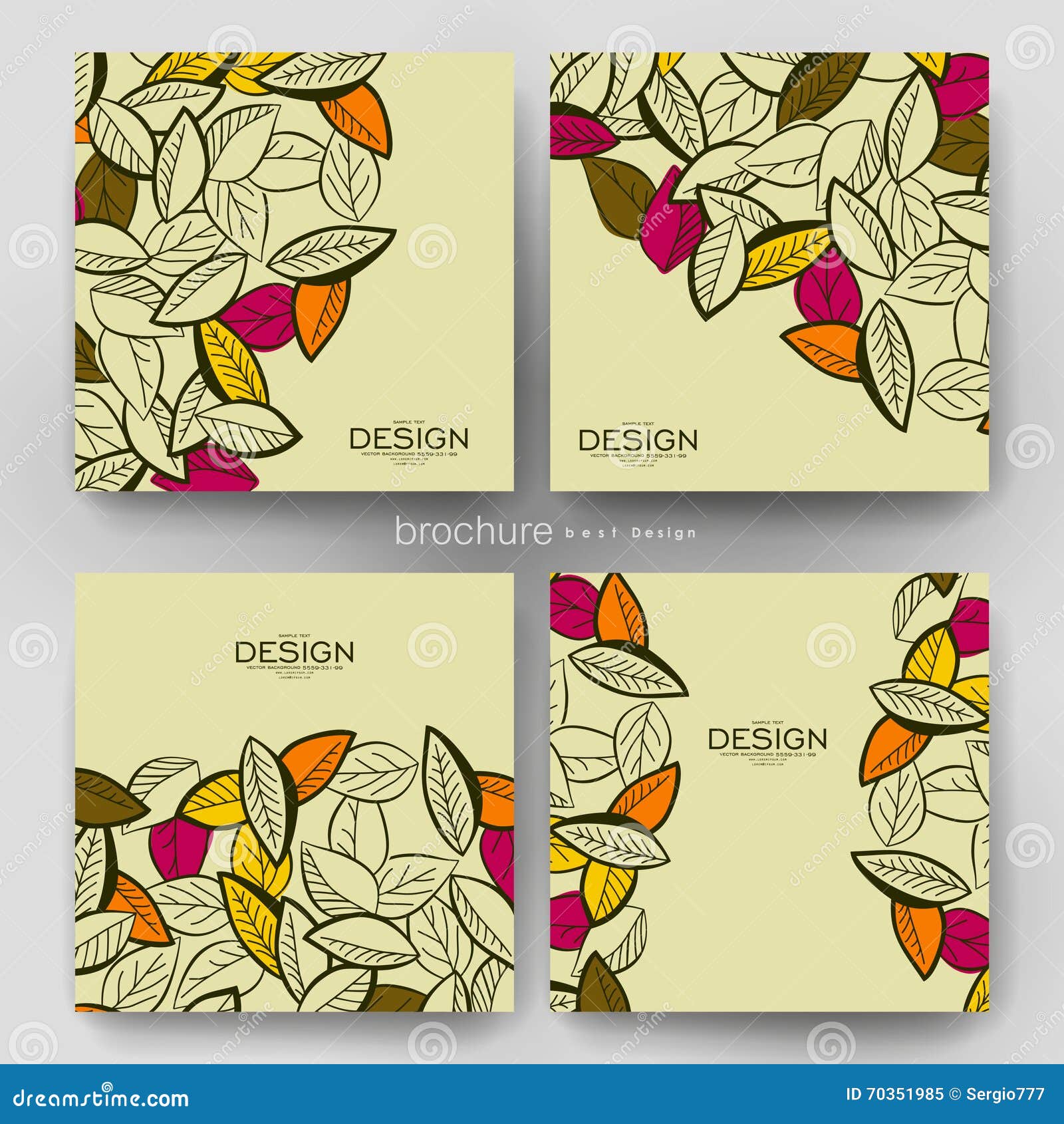 Autumn Leaf Ornament Vector Brochure Template. Flyer Layout Stock ...