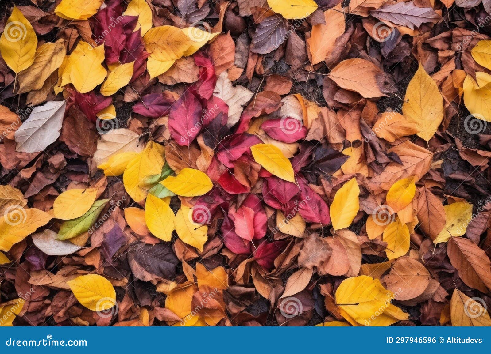 Autumn Leaf Pile Viewed from Overhead Stock Photo - Image of generated ...