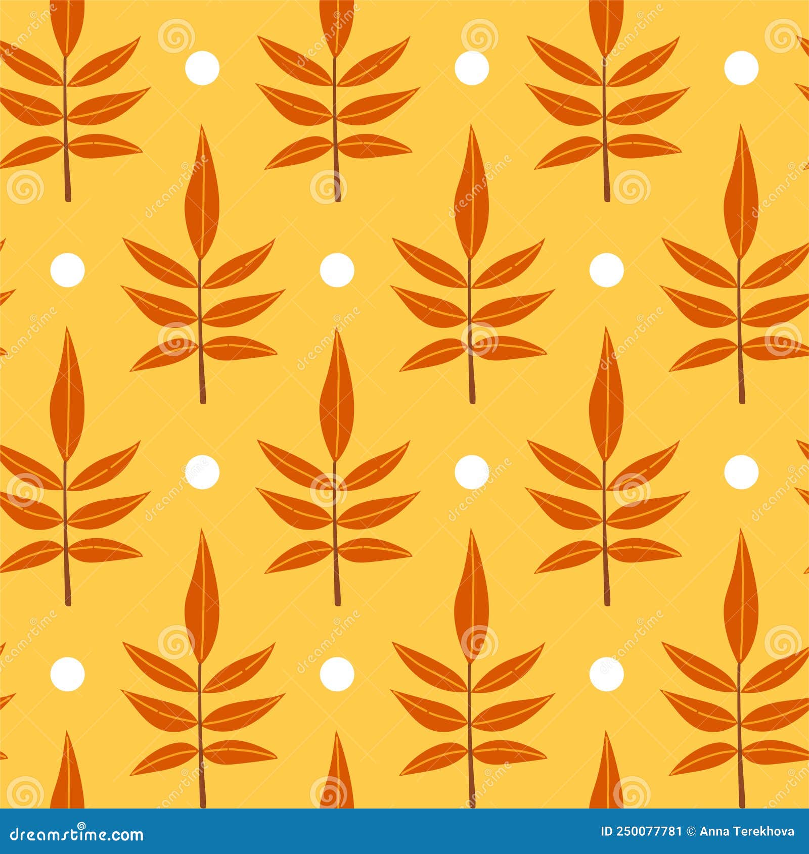 Autumn Leaf Seamless Pattern Vector Simple Leaves Stock Vector ...