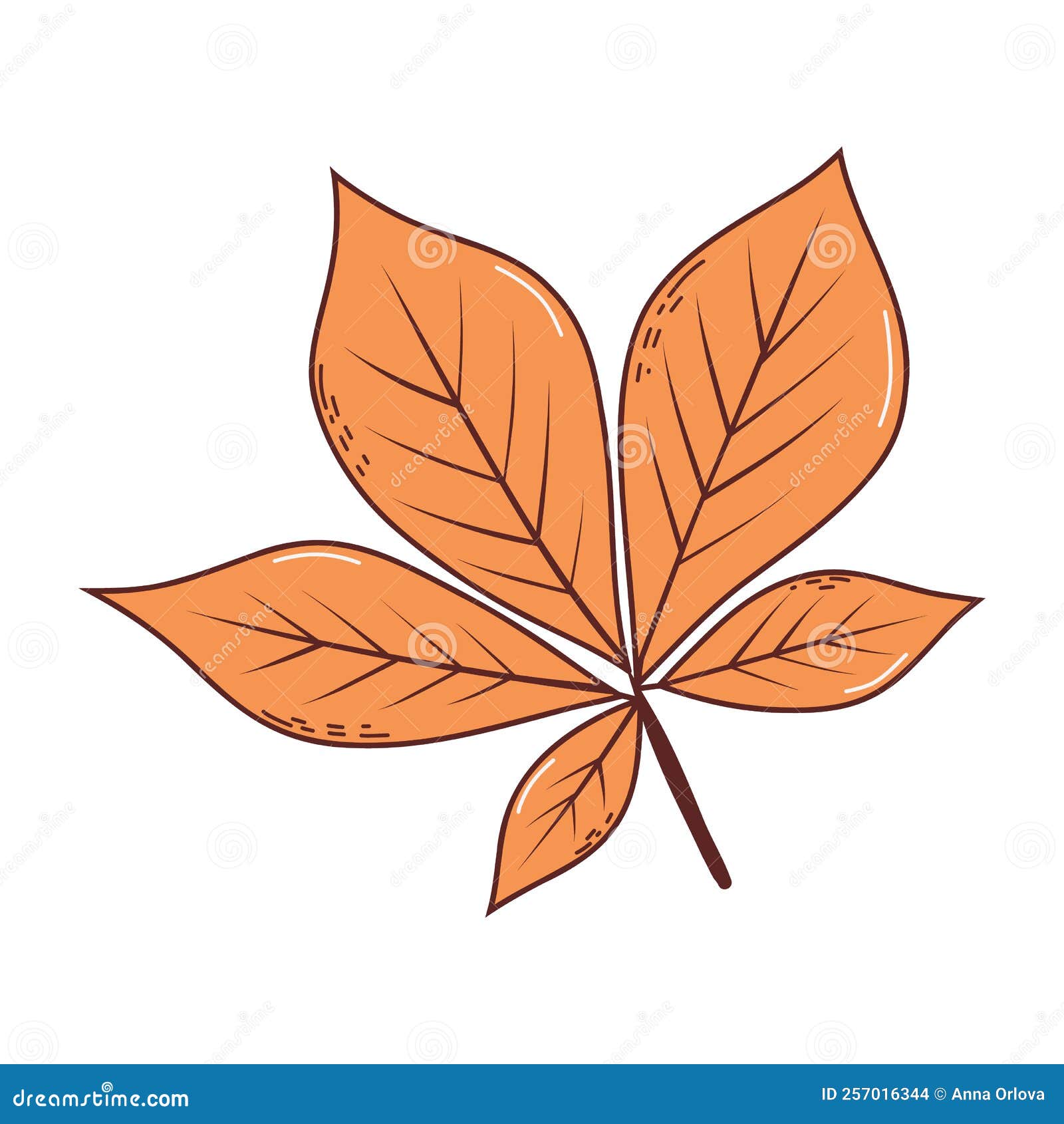Autumn Leaf. Vector Illustration in Hand Drawn Style Stock Vector ...