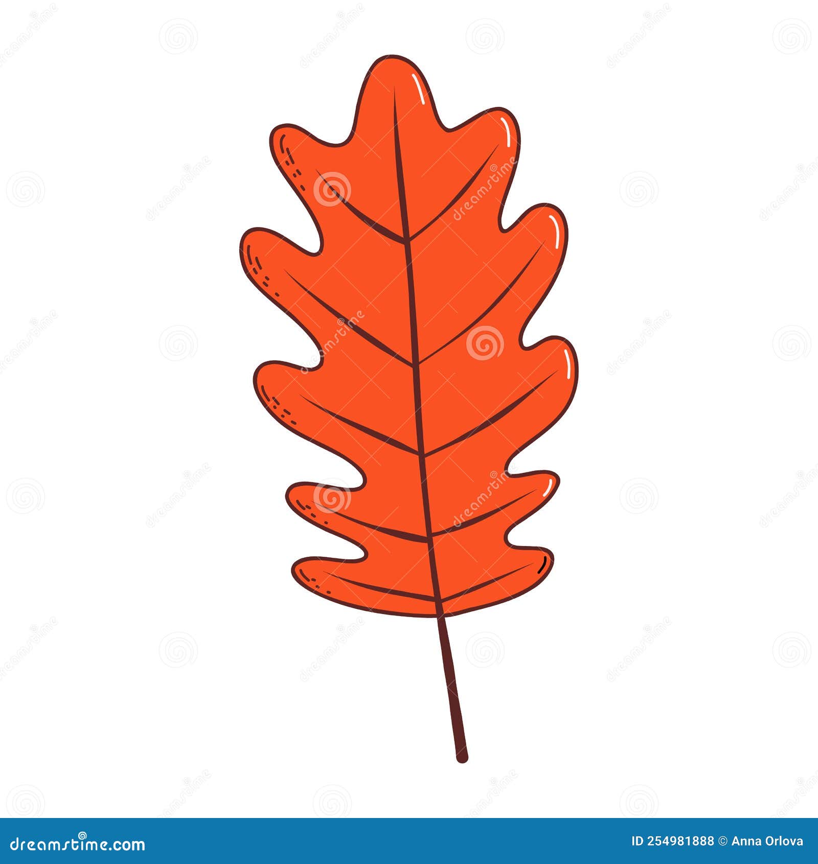 Autumn Leaf. Vector Illustration in Hand Drawn Style Stock Vector ...