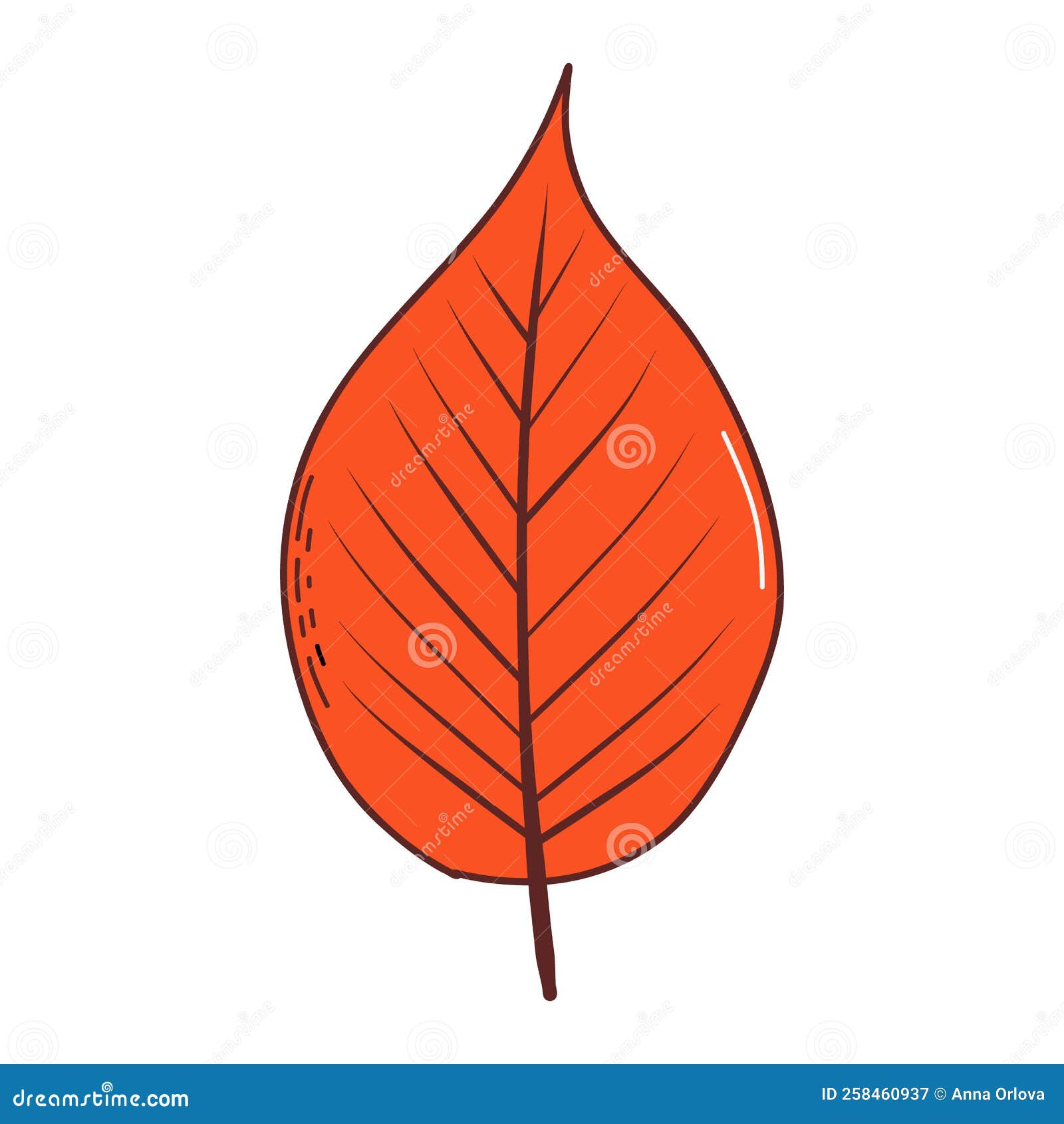 Autumn Leaf. Vector Illustration in Hand Drawn Style Stock Vector ...