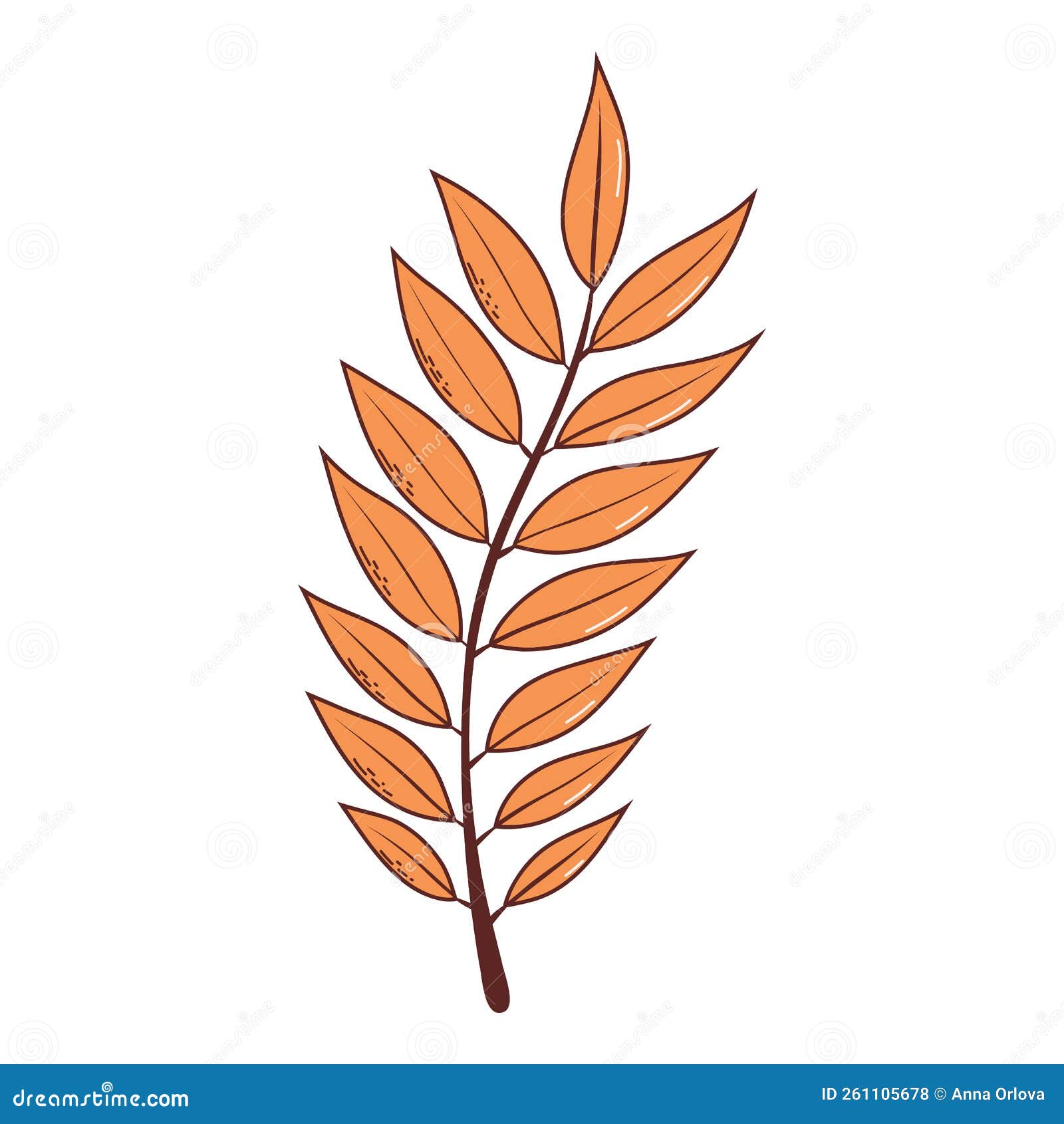 Autumn Leaf. Vector Illustration in Hand Drawn Style Stock Vector ...