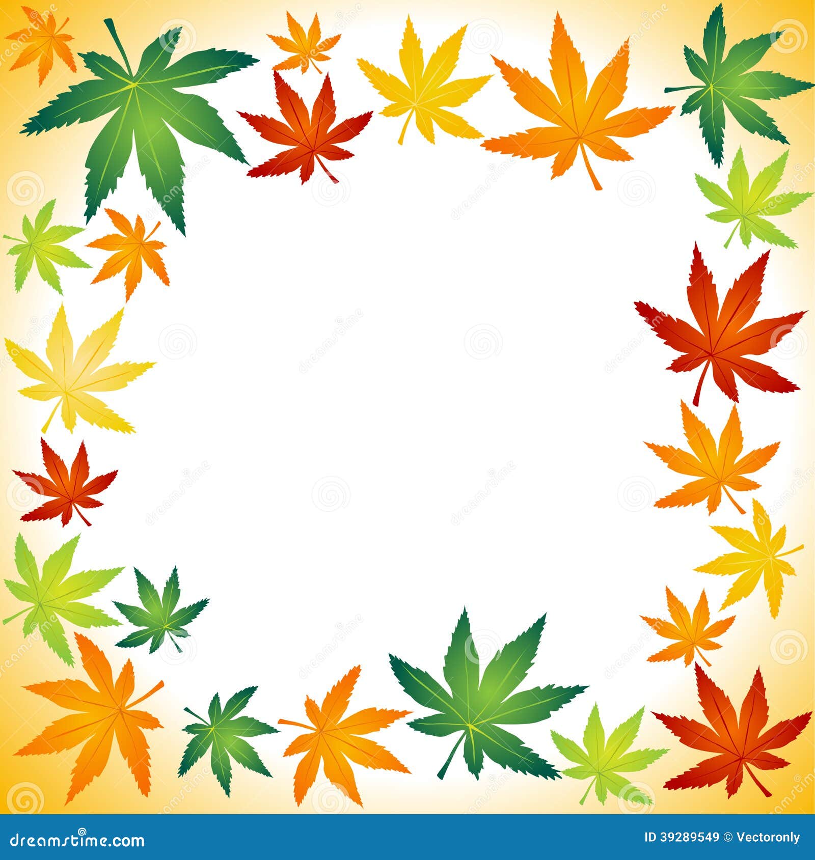 Autumn leafs border stock vector. Illustration of green - 39289549