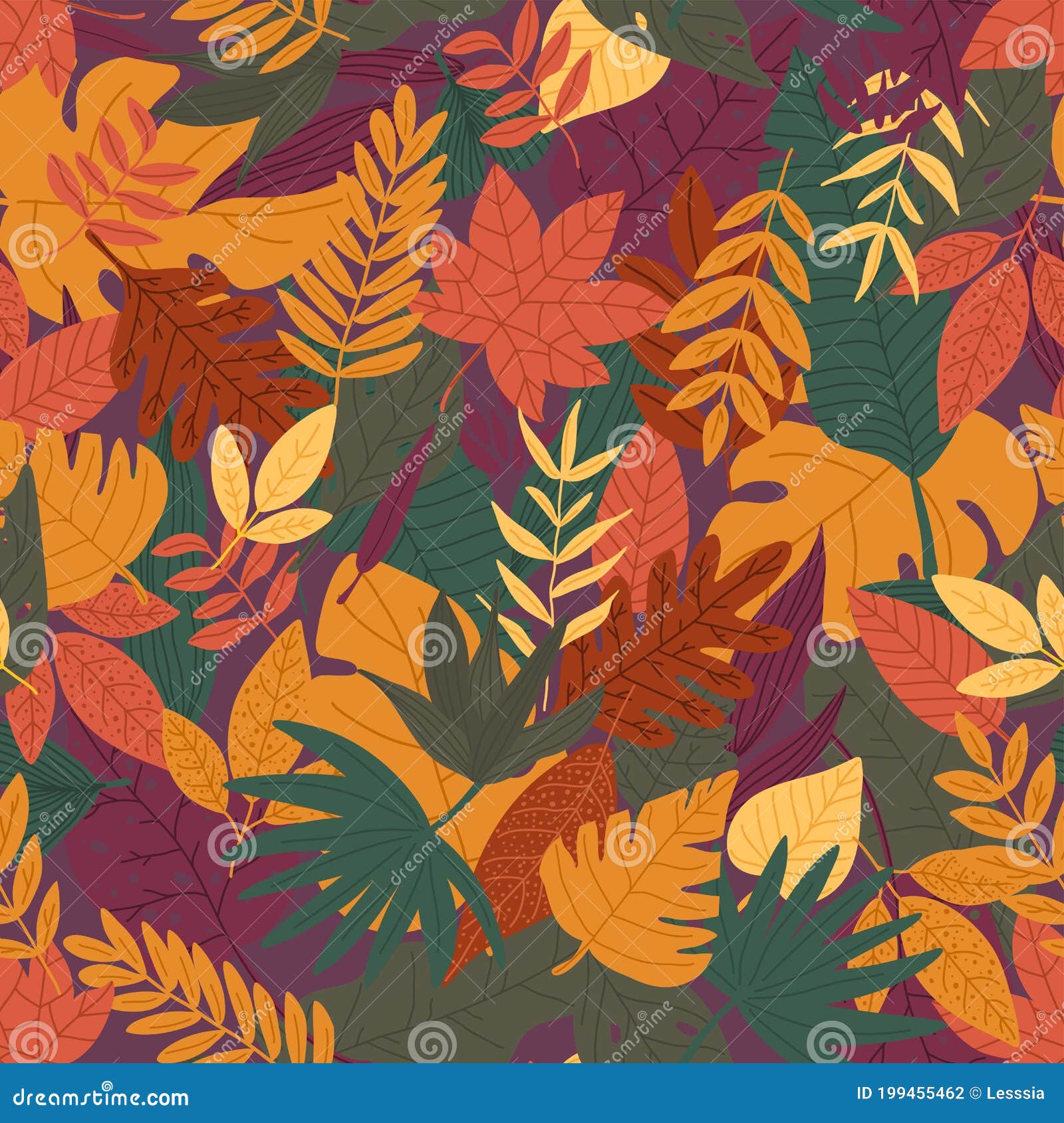 Leafs Pattern Vector Illustration | CartoonDealer.com #23725324