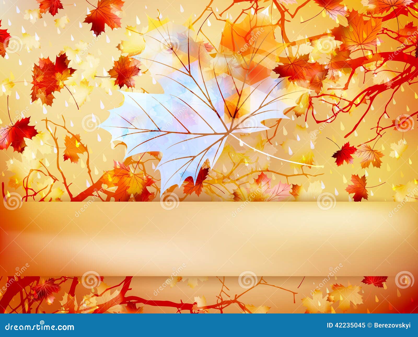 Autumn Leave Made of Triangles. EPS 10 Stock Vector - Illustration of ...