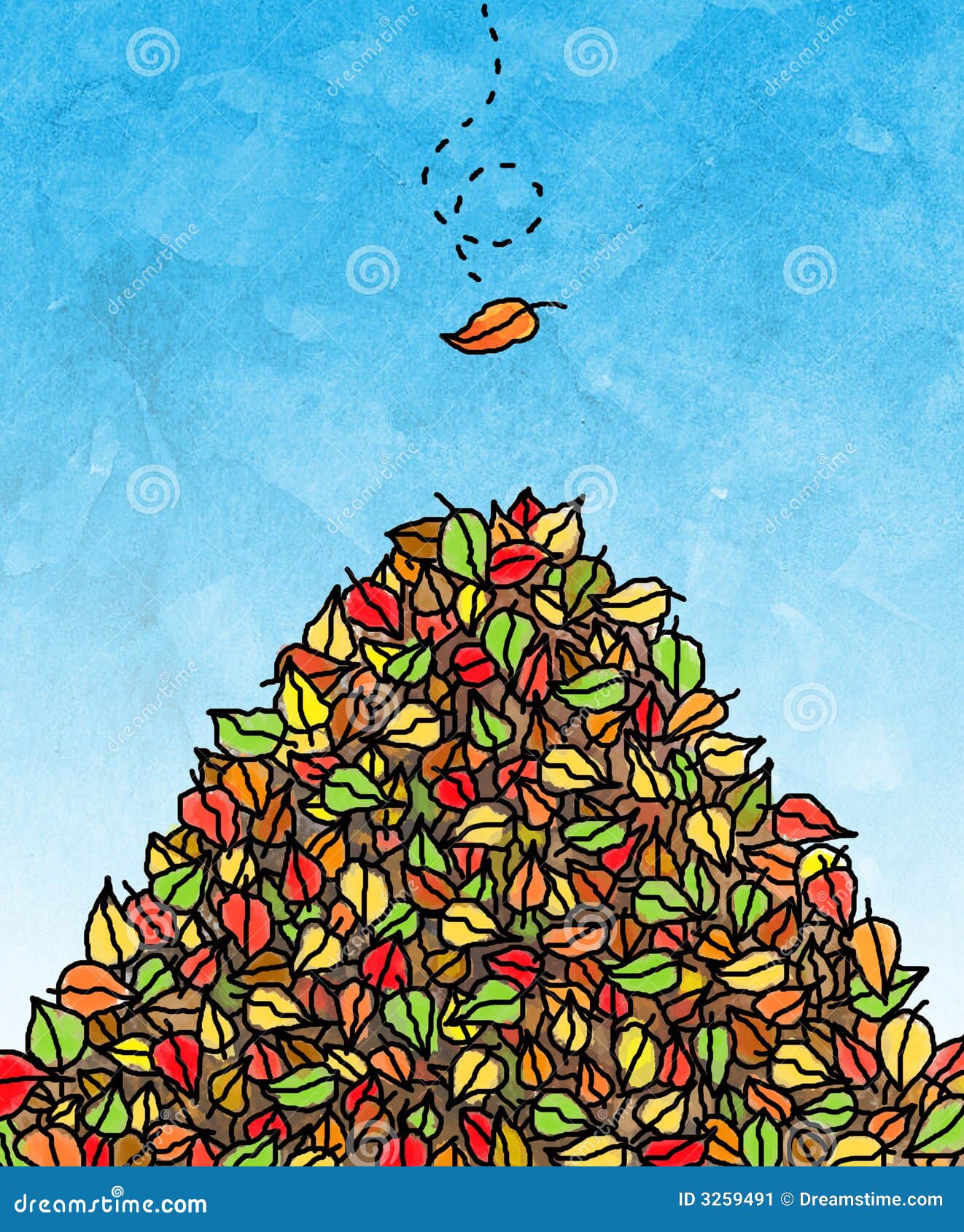 Autumn leaves stock illustration. Illustration of pile - 3259491