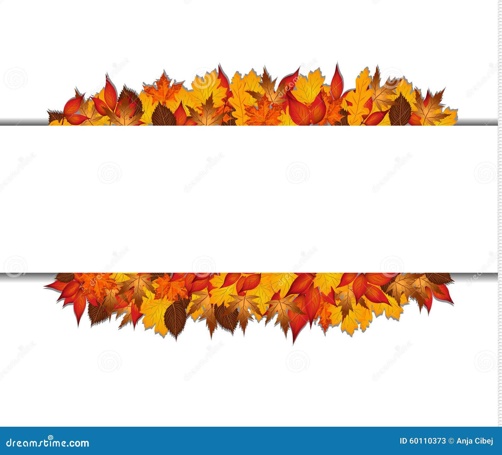 Autumn Leaves Around Blank Rectangle. Stock Vector - Illustration of ...