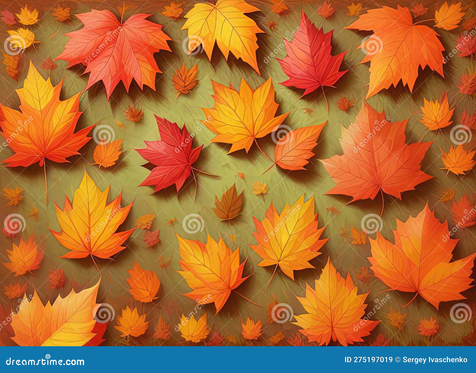 Autumn leaves. stock illustration. Illustration of autumn - 275197019