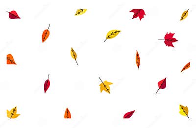Autumn Leaves Background with Flat Design Stock Vector - Illustration ...