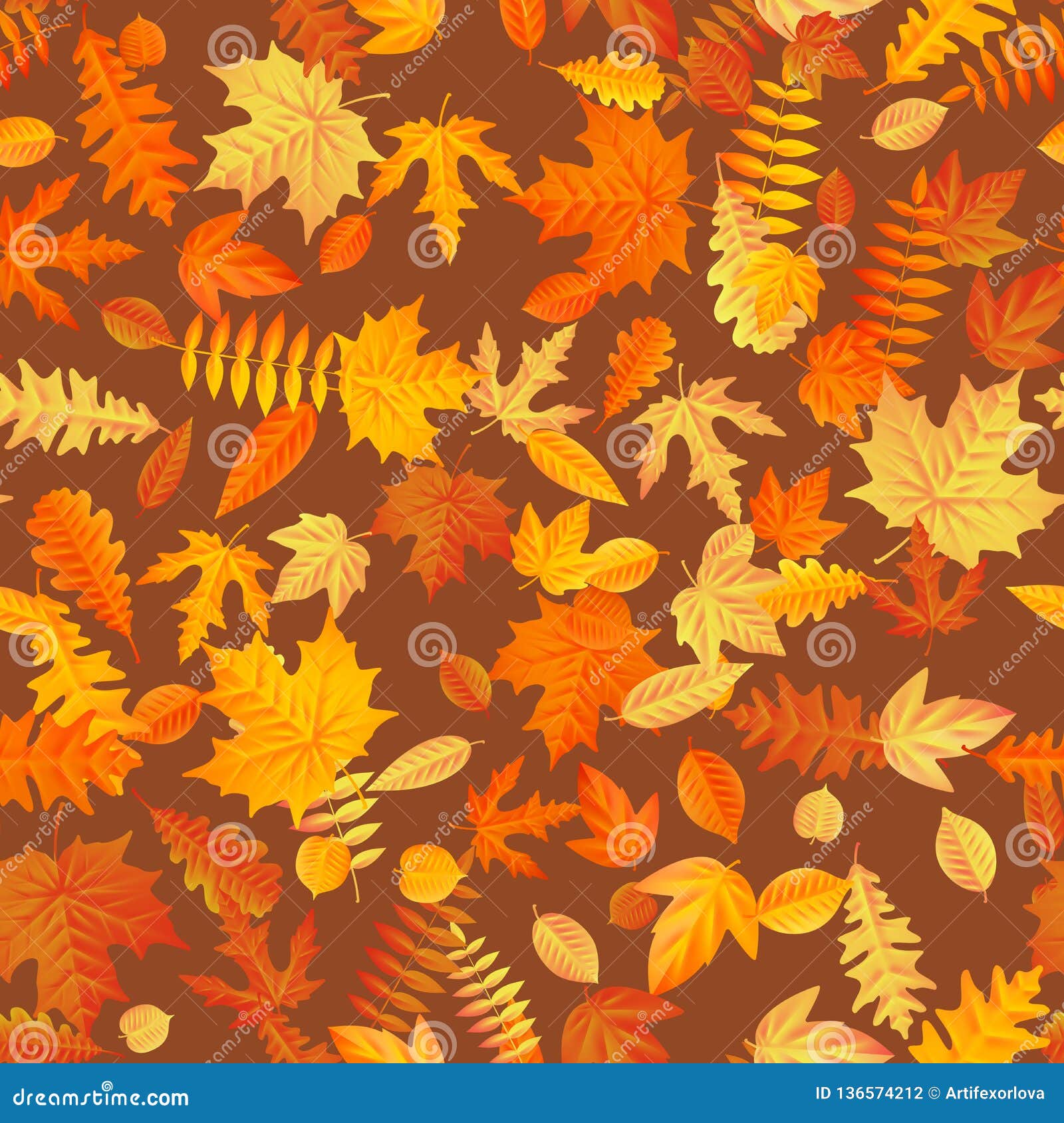 Autumn Leaves Background Seamless Pattern. EPS 10 Stock Vector ...