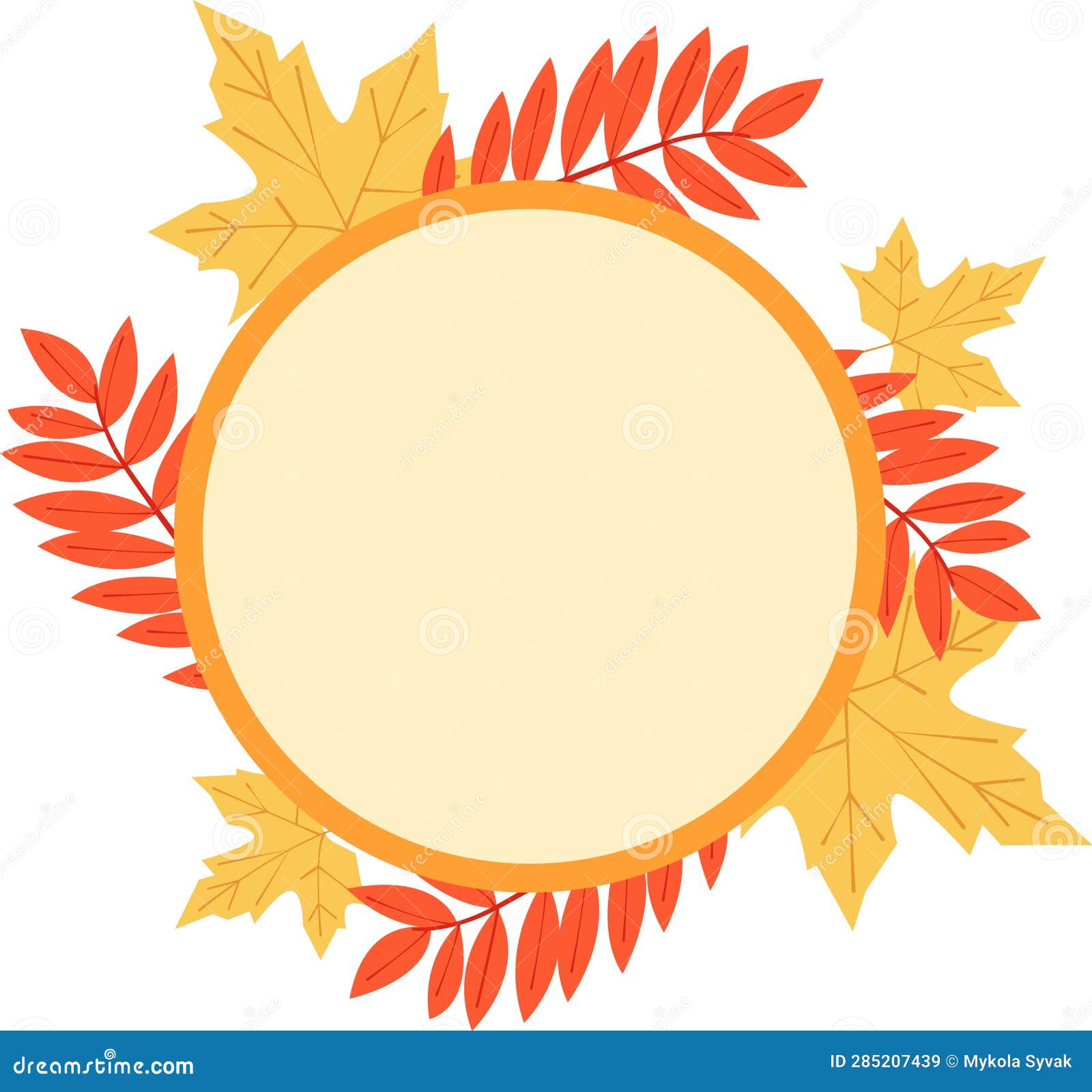 Autumn Leaves Badge stock vector. Illustration of badge - 285207439