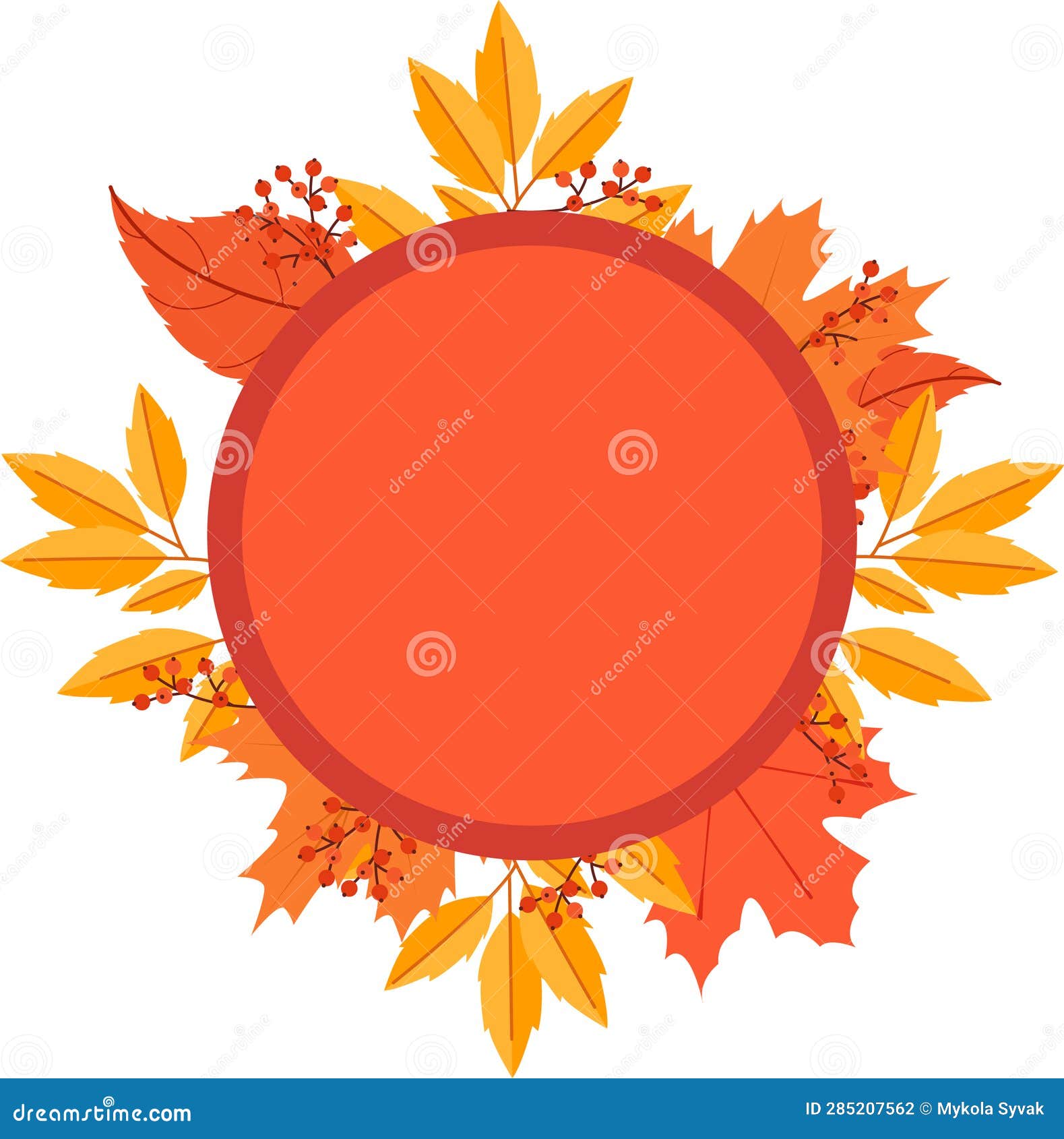 Autumn Leaves Badge stock vector. Illustration of card - 285207562
