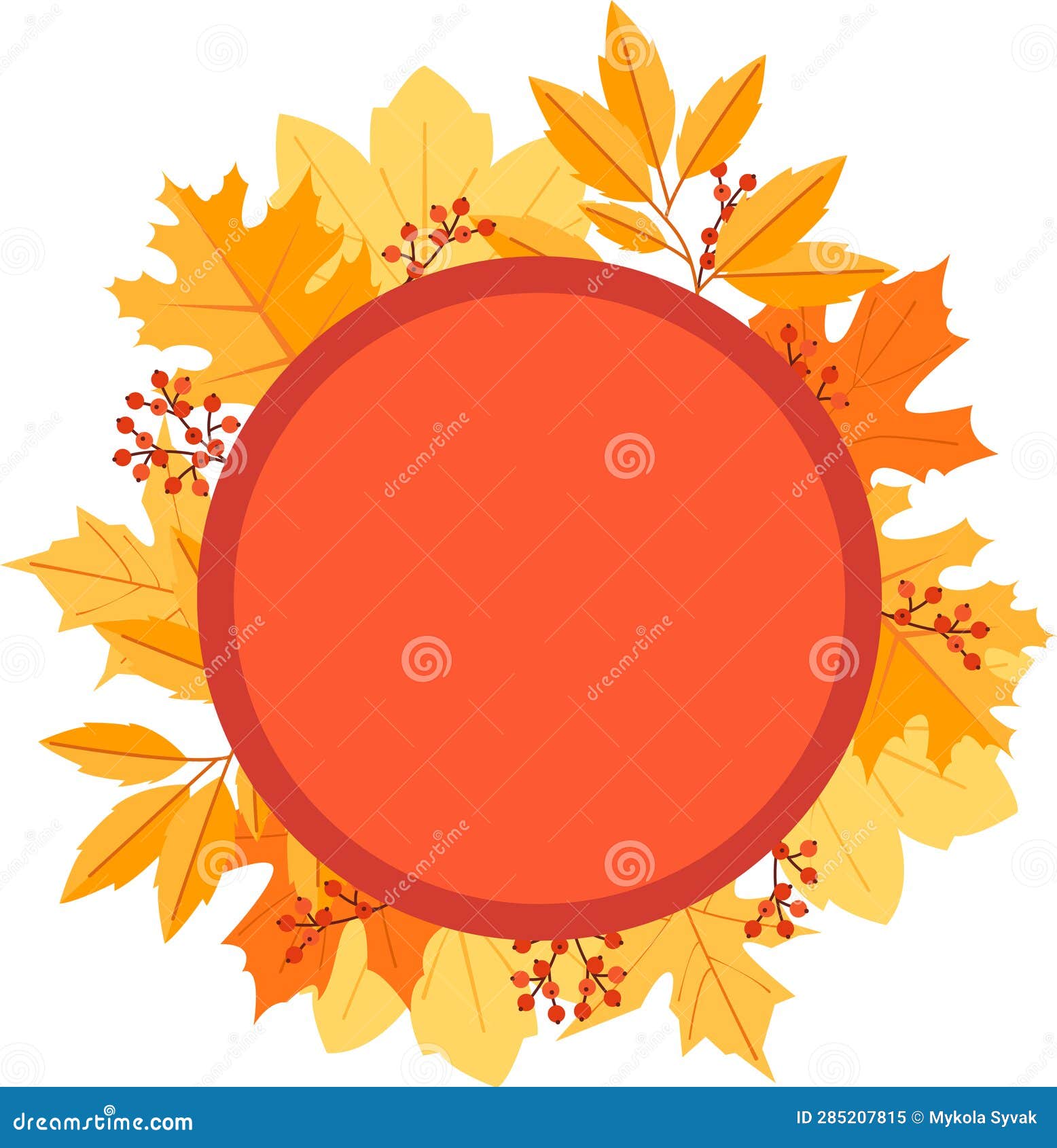 Autumn Leaves Badge stock vector. Illustration of banner - 285207815
