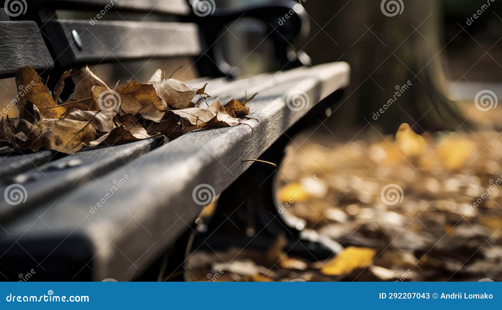 Autumn leaves on the bench stock illustration. Illustration of carving ...