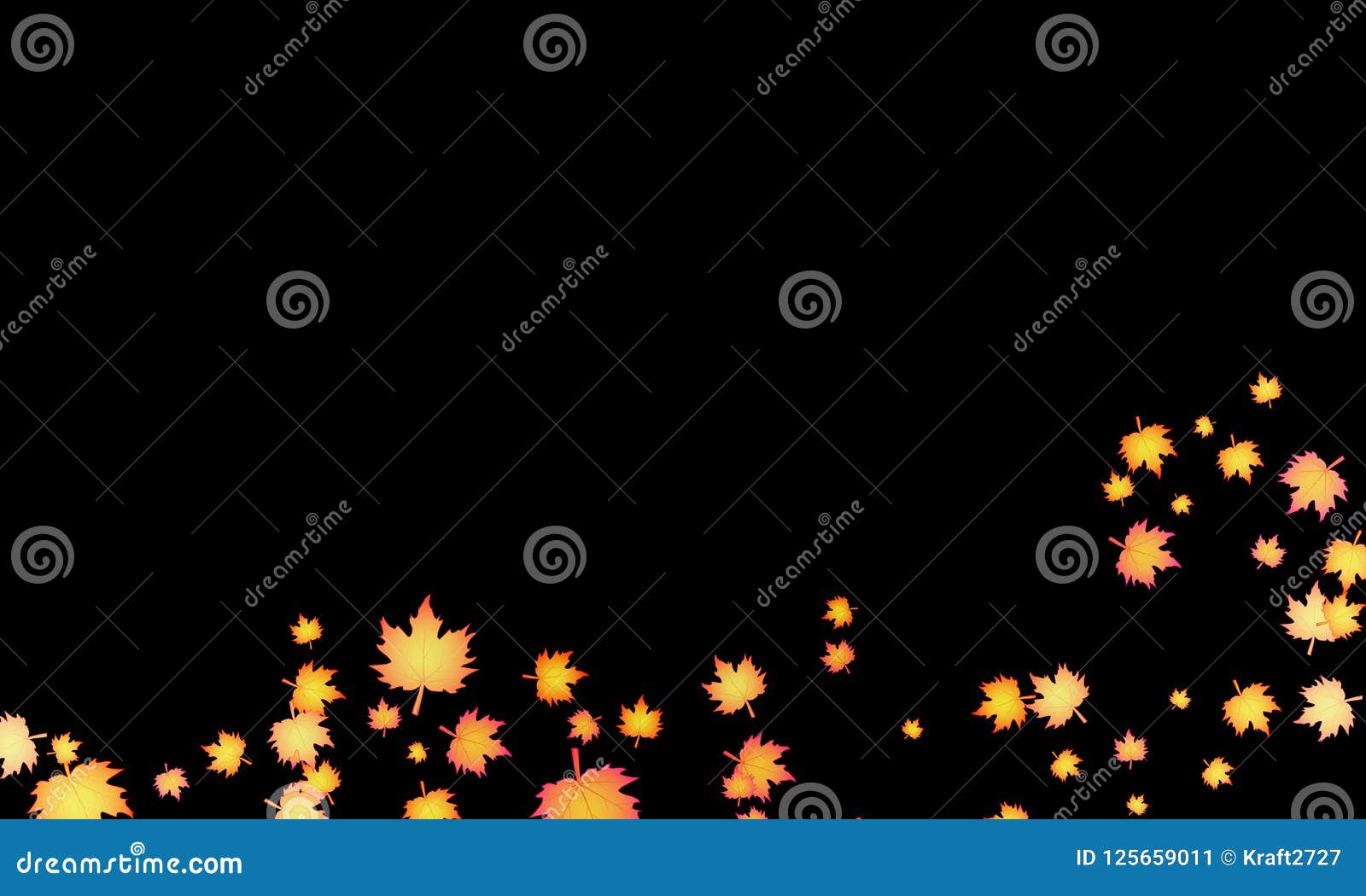 Autumn Leaves on a Black Background Stock Vector - Illustration of ...