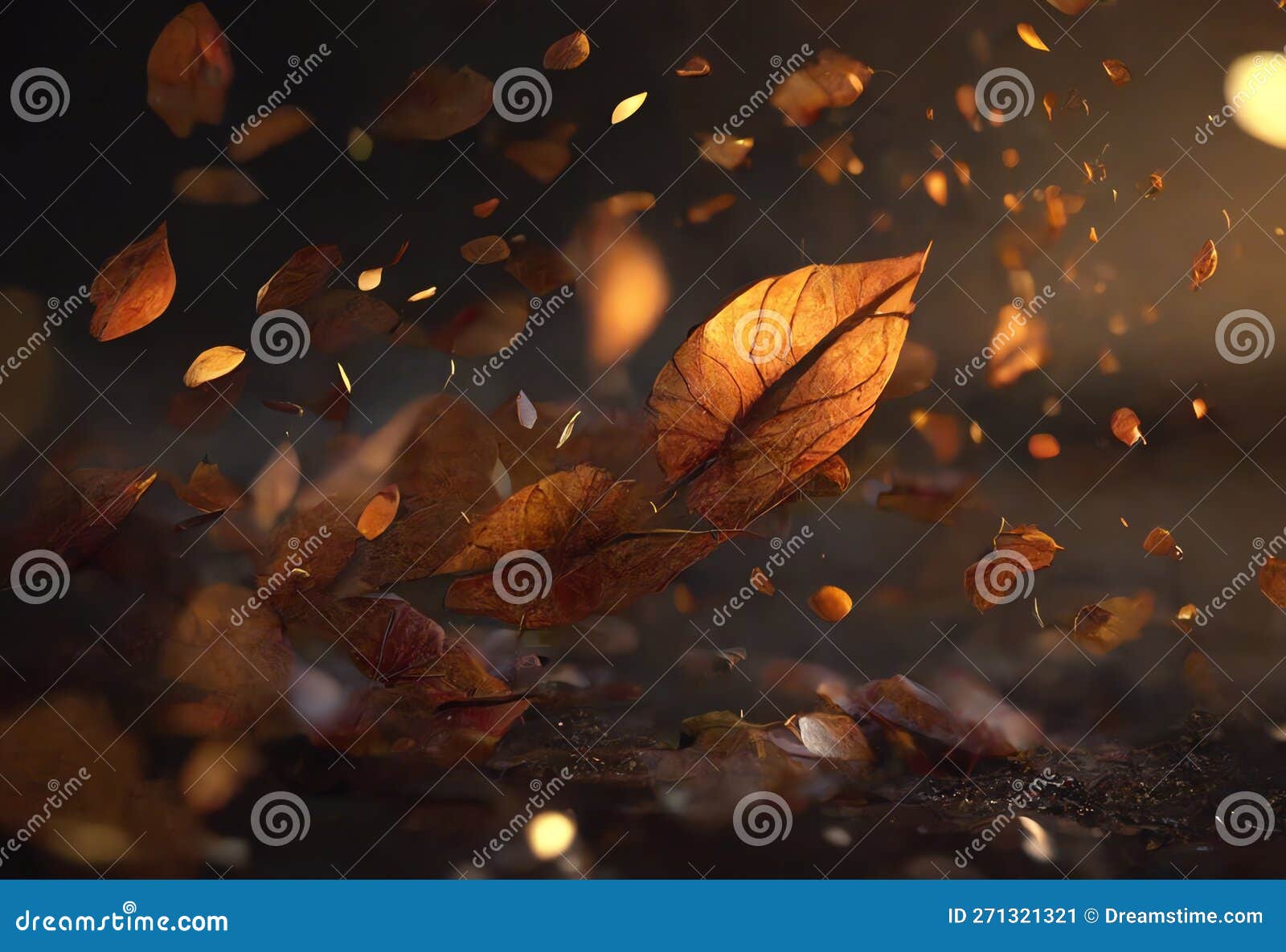Autumn Leaves Blowing In The Wind With Bokeh. Desktop Wallpaper ...