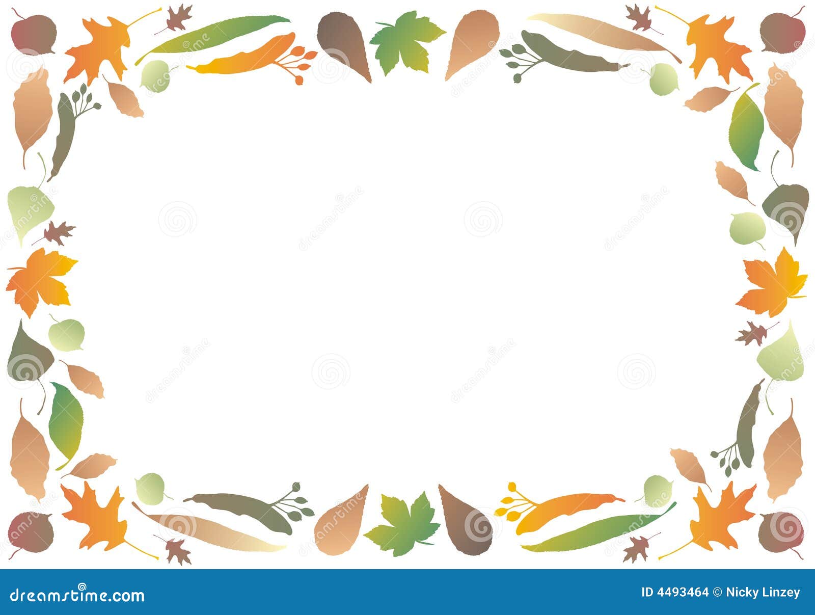Autumn leaves border stock vector. Illustration of clip - 4493464
