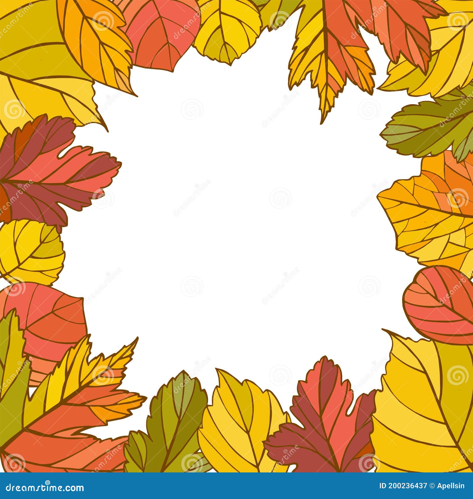 Autumn leaves border stock vector. Illustration of leaf - 200236437