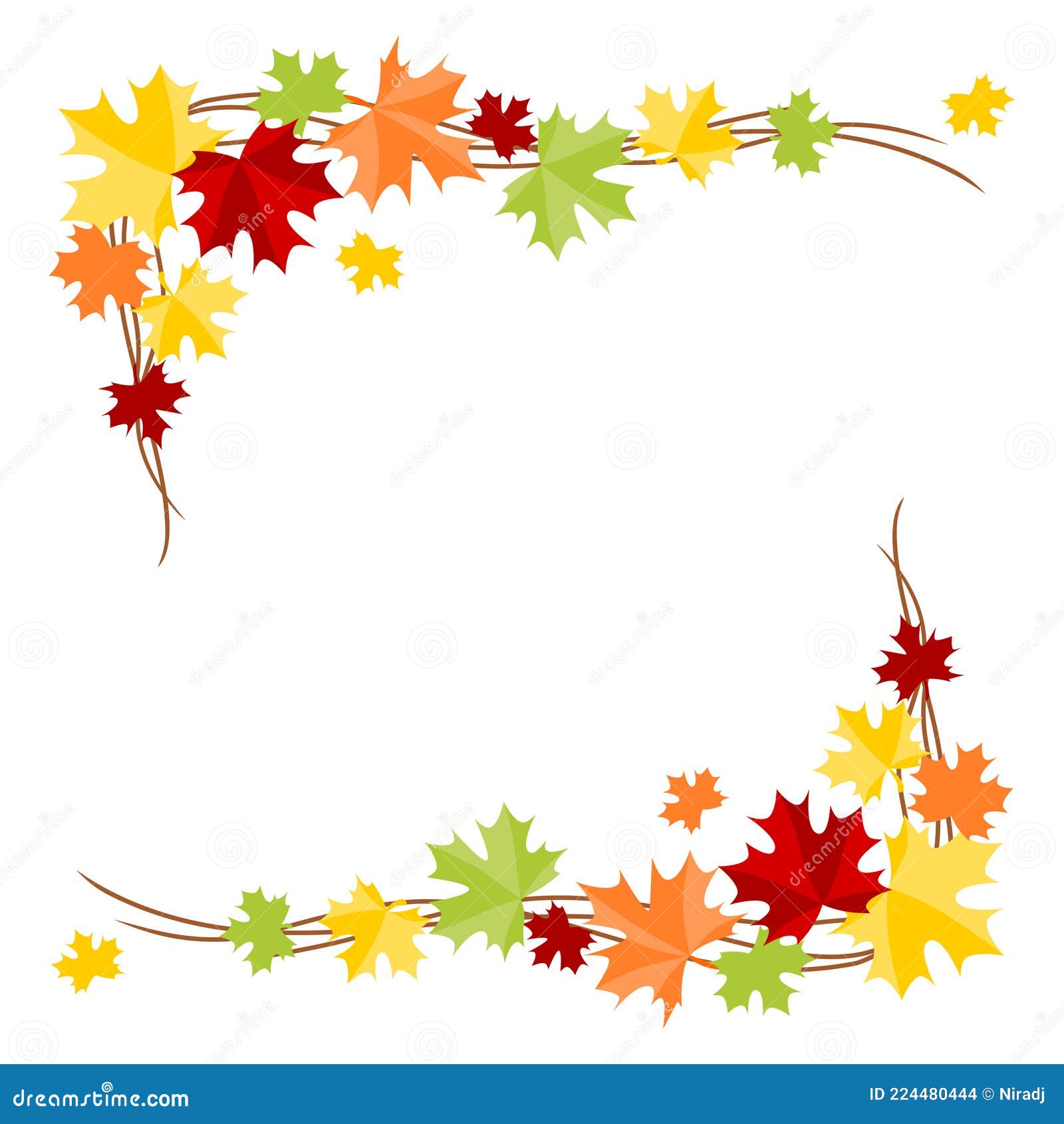 Autumn Leaves Border - Corner Stock Vector - Illustration of sign ...