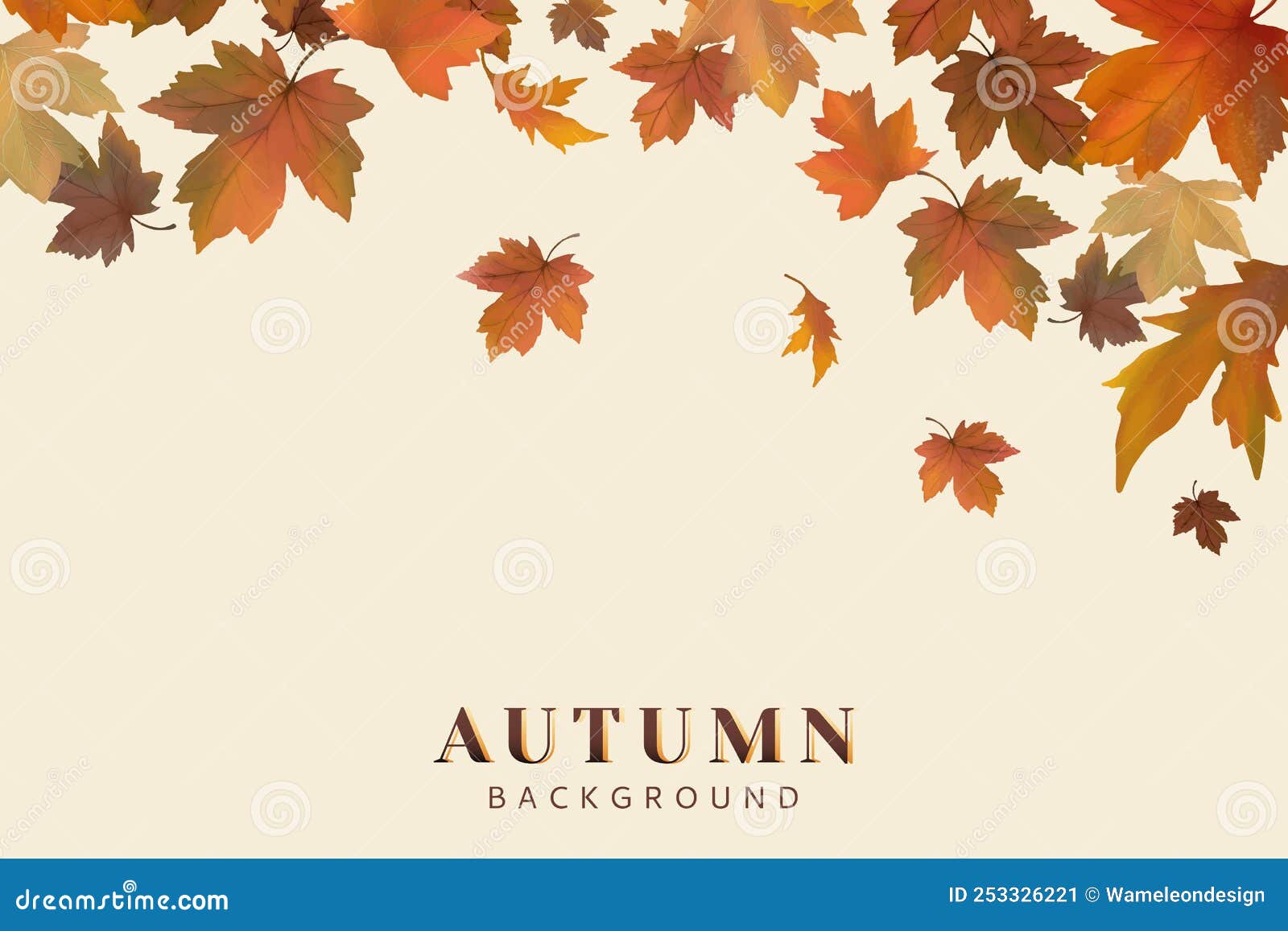 Autumn Leaves Border Design Ideal for Print Stock Vector - Illustration ...