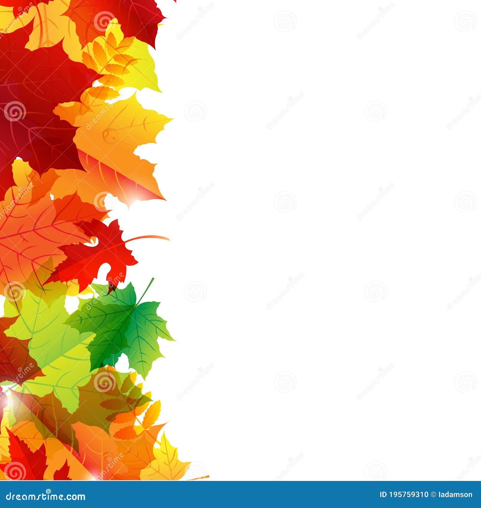 Autumn Leaves Border stock vector. Illustration of border - 195759310