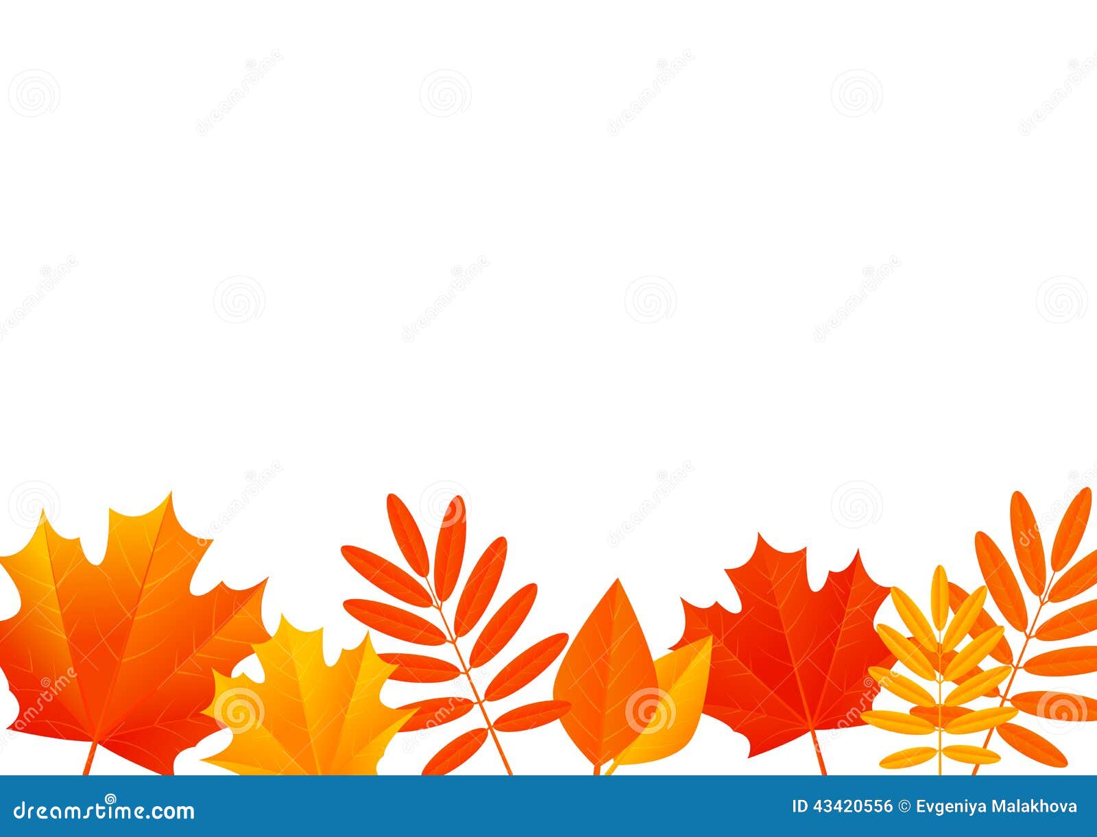 Autumn leaves border stock vector. Illustration of border - 43420556