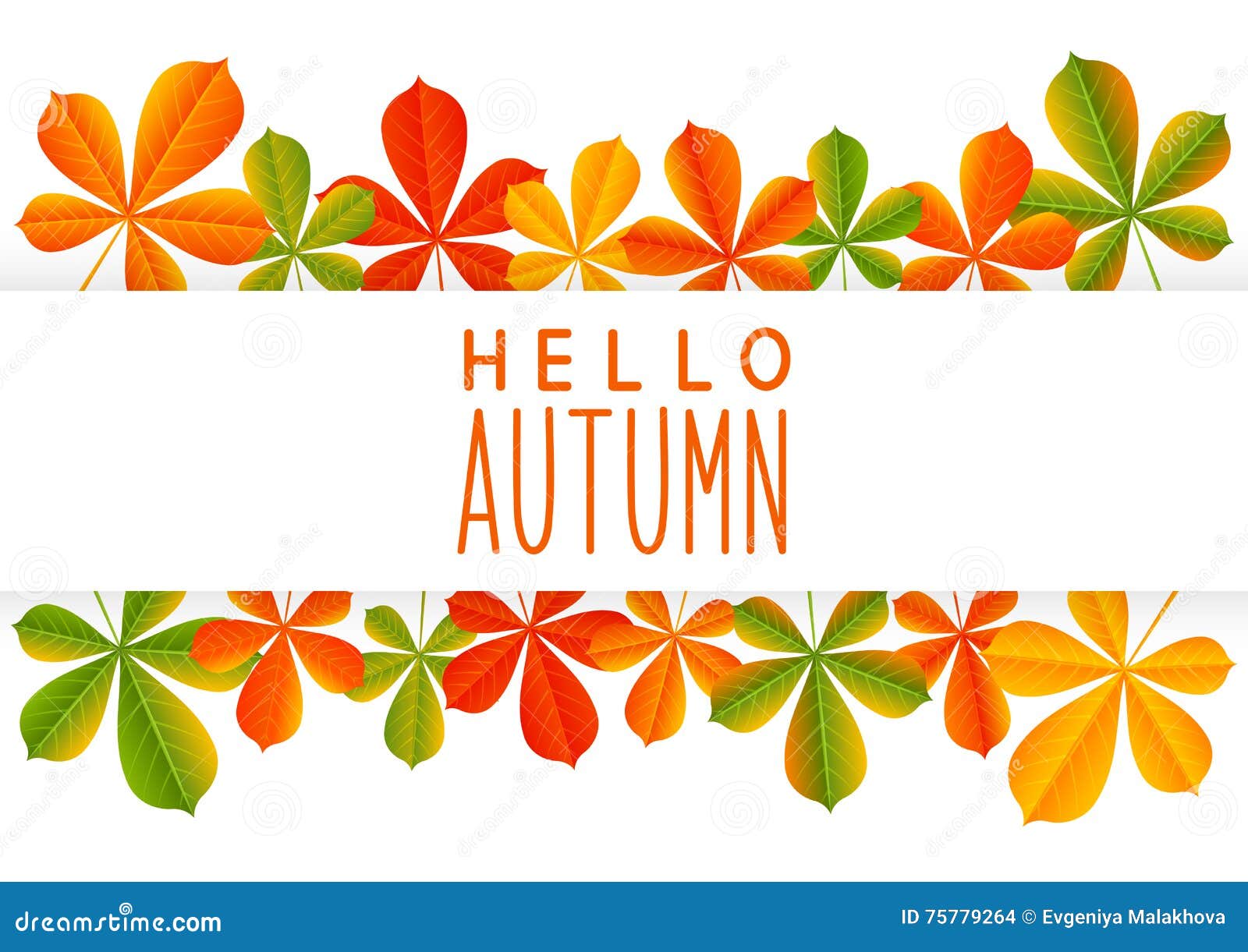 Autumn leaves border stock vector. Illustration of season - 75779264