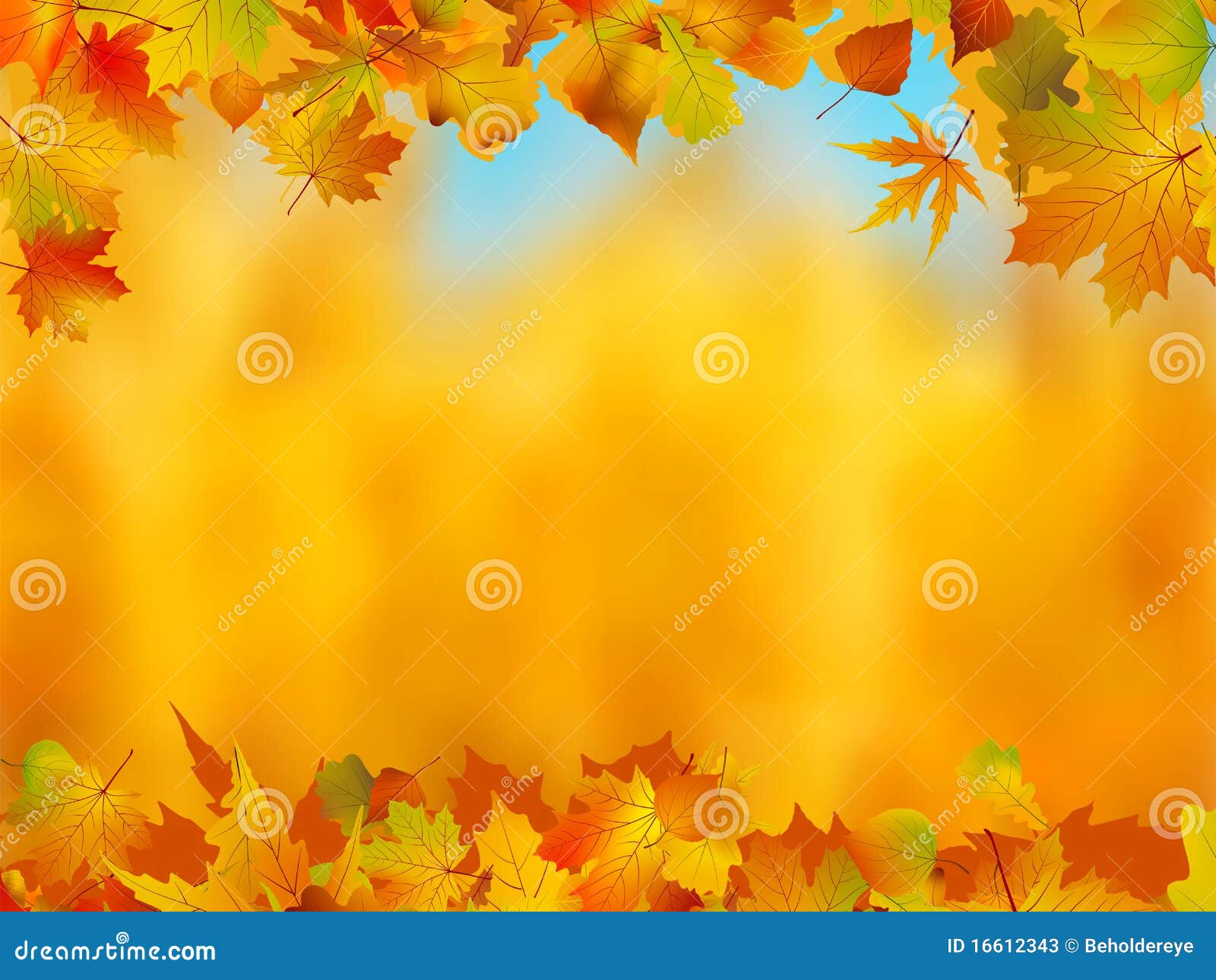 Autumn Leaves Border for Your Text. Stock Vector - Illustration of ...