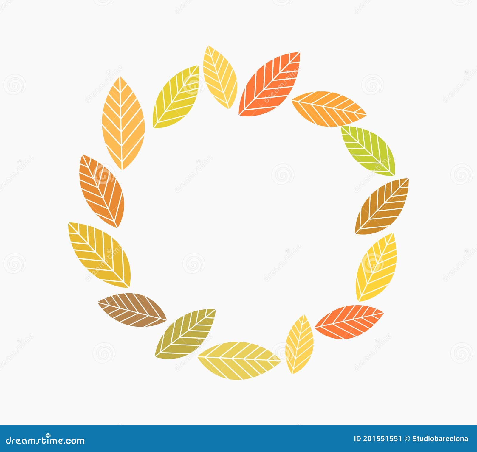 Autumn Leaves Circle Border Stock Vector - Illustration of october ...