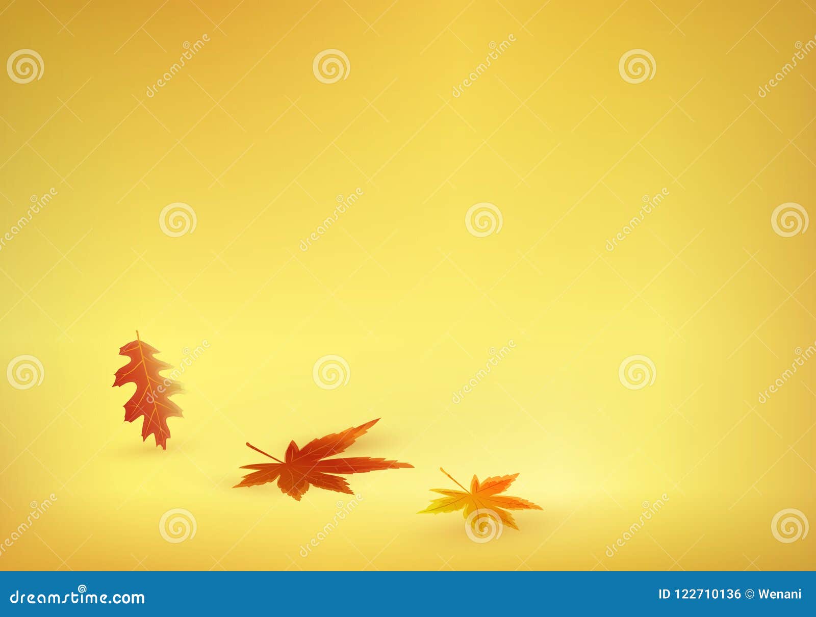 Autumn Leaves are Coming on Solid Yellow Orange Backgroun Stock Vector ...