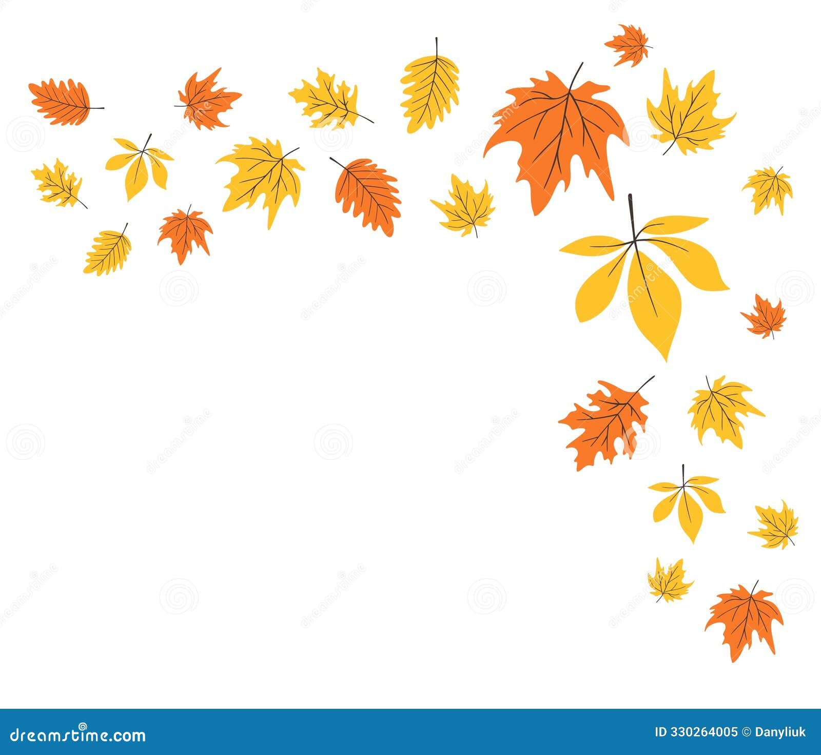 Autumn Leaves Corner Decorative Natural Fall Falling Foliage. Stock ...