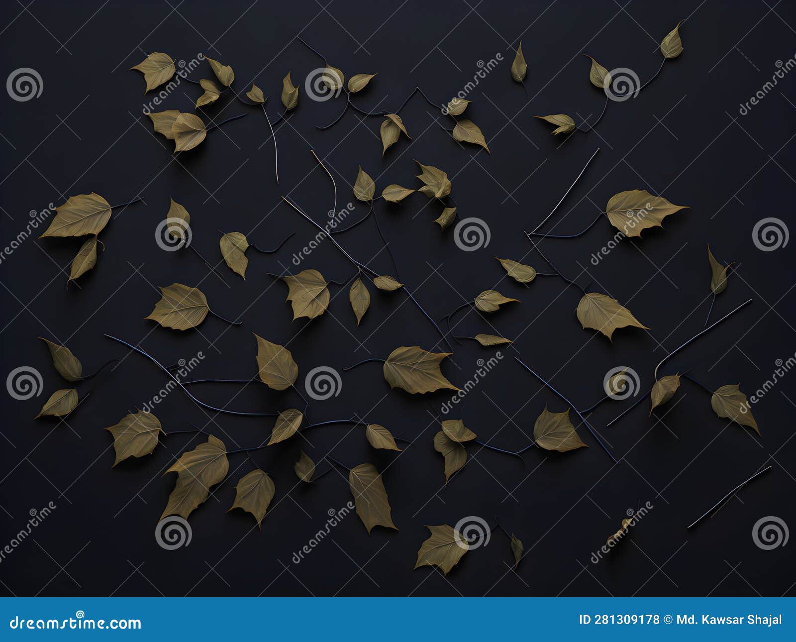 Autumn Leaves on a Dark Background. Autumn Background Stock ...