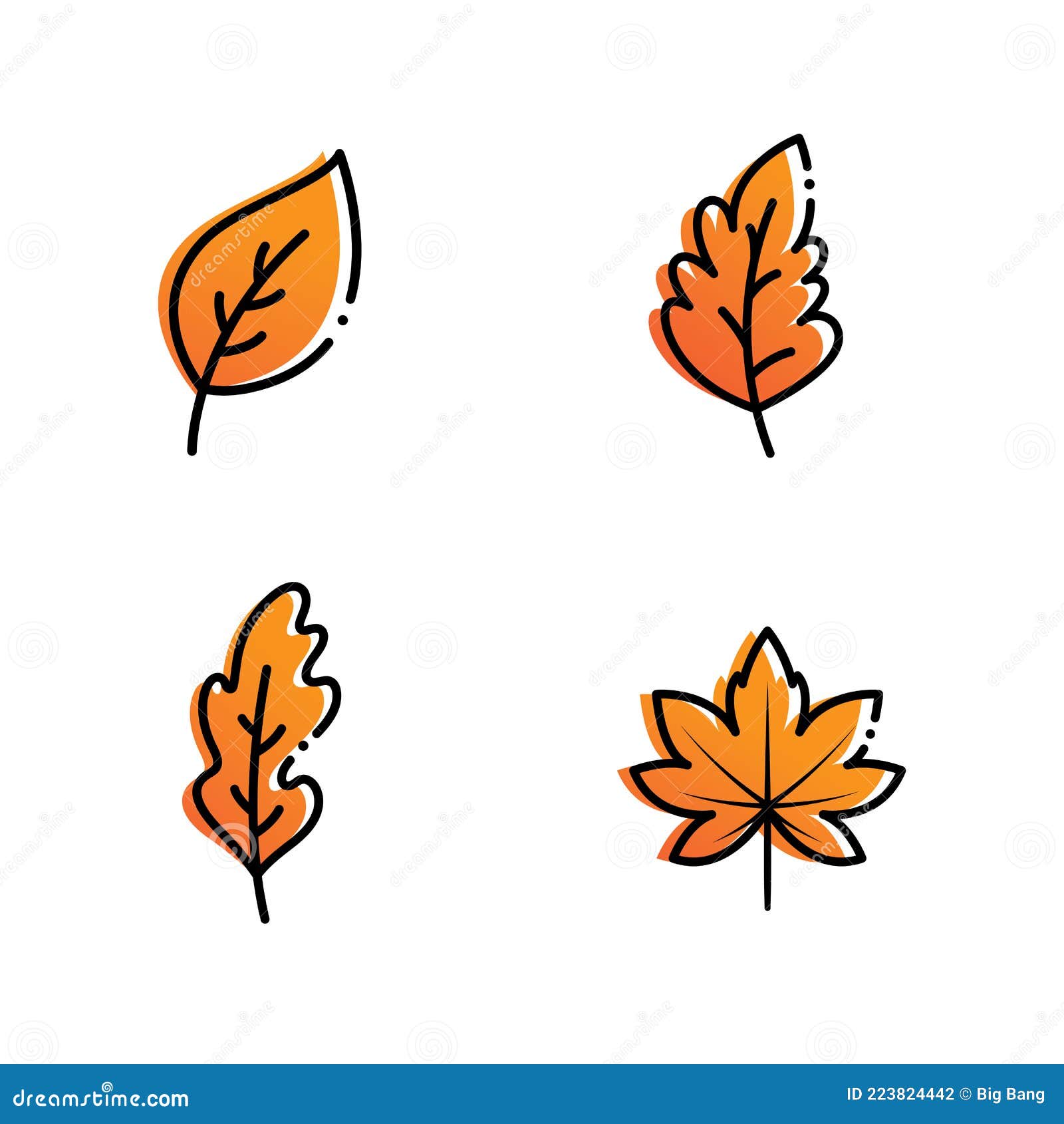 Autumn Leaves Fall Simple Vector Stock Vector - Illustration of graphic ...