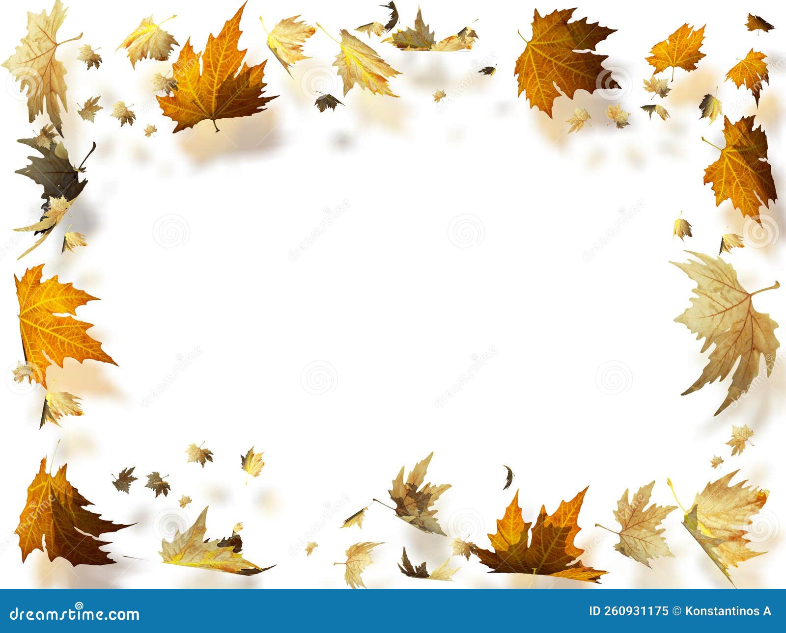 Autumn Leaves Falling Rectangle Square Frame Isolated for Background ...
