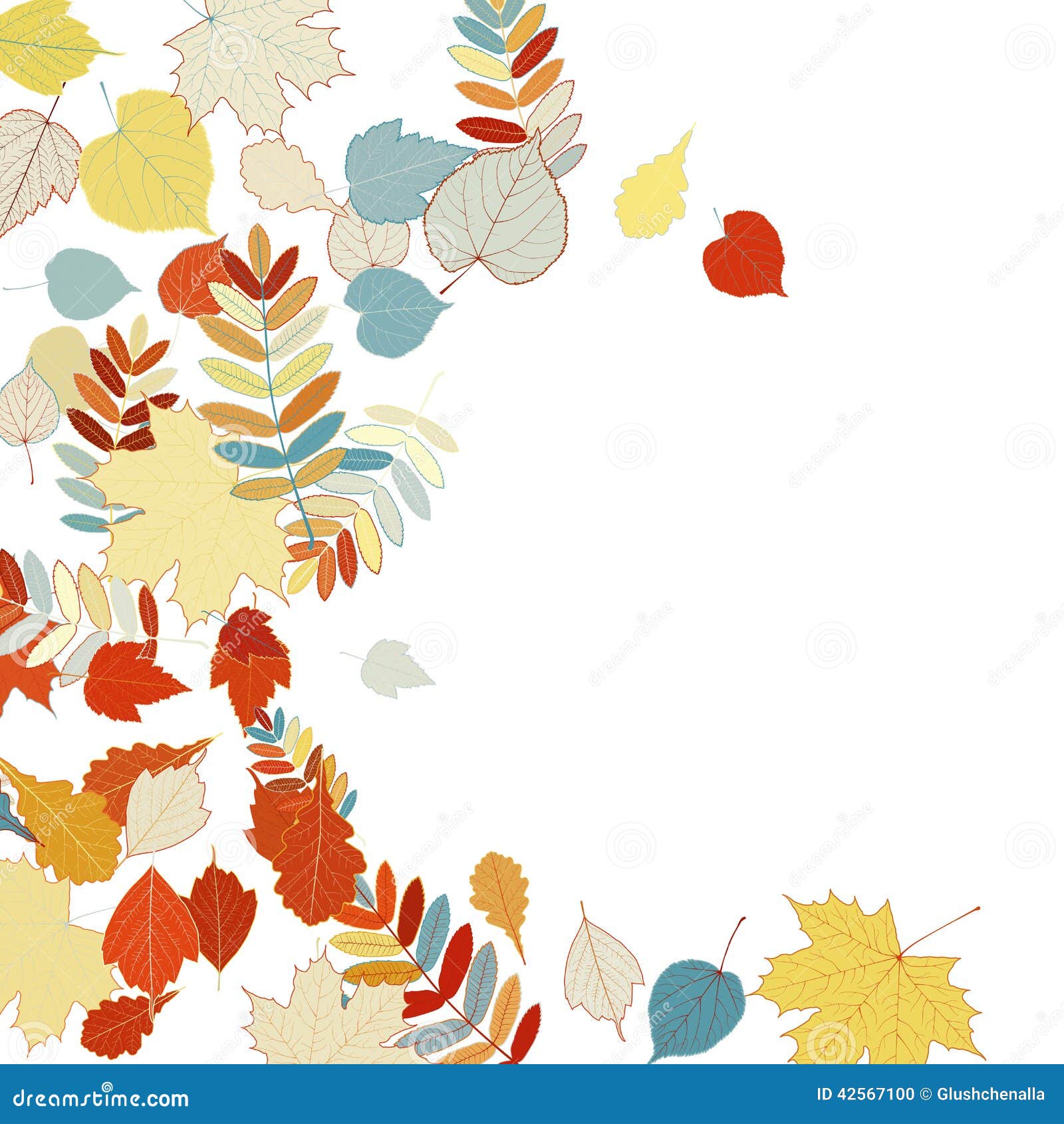 Autumn Leaves Falling and Spinning on White. Stock Vector ...