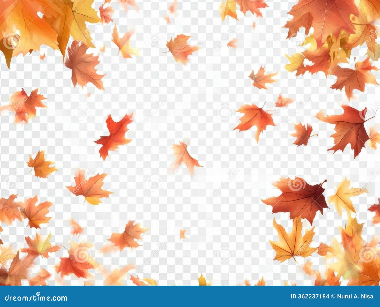 Autumn Leaves Falling on Transparent Background - Vector Illustration ...
