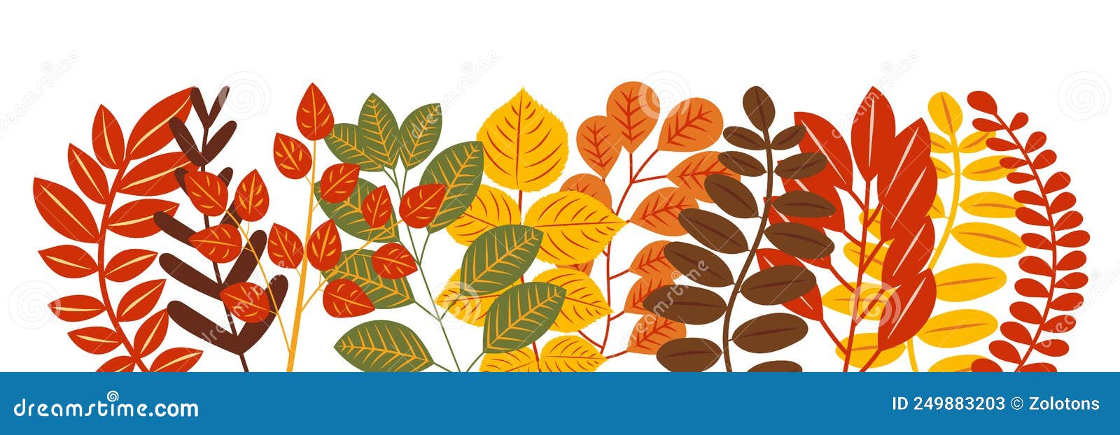 Autumn Leaves in Flat Design, Isolated Stock Illustration ...
