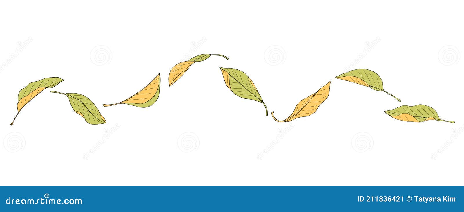 Autumn Leaves Fly in the Wind. Tree Leaves Stock Vector - Illustration ...