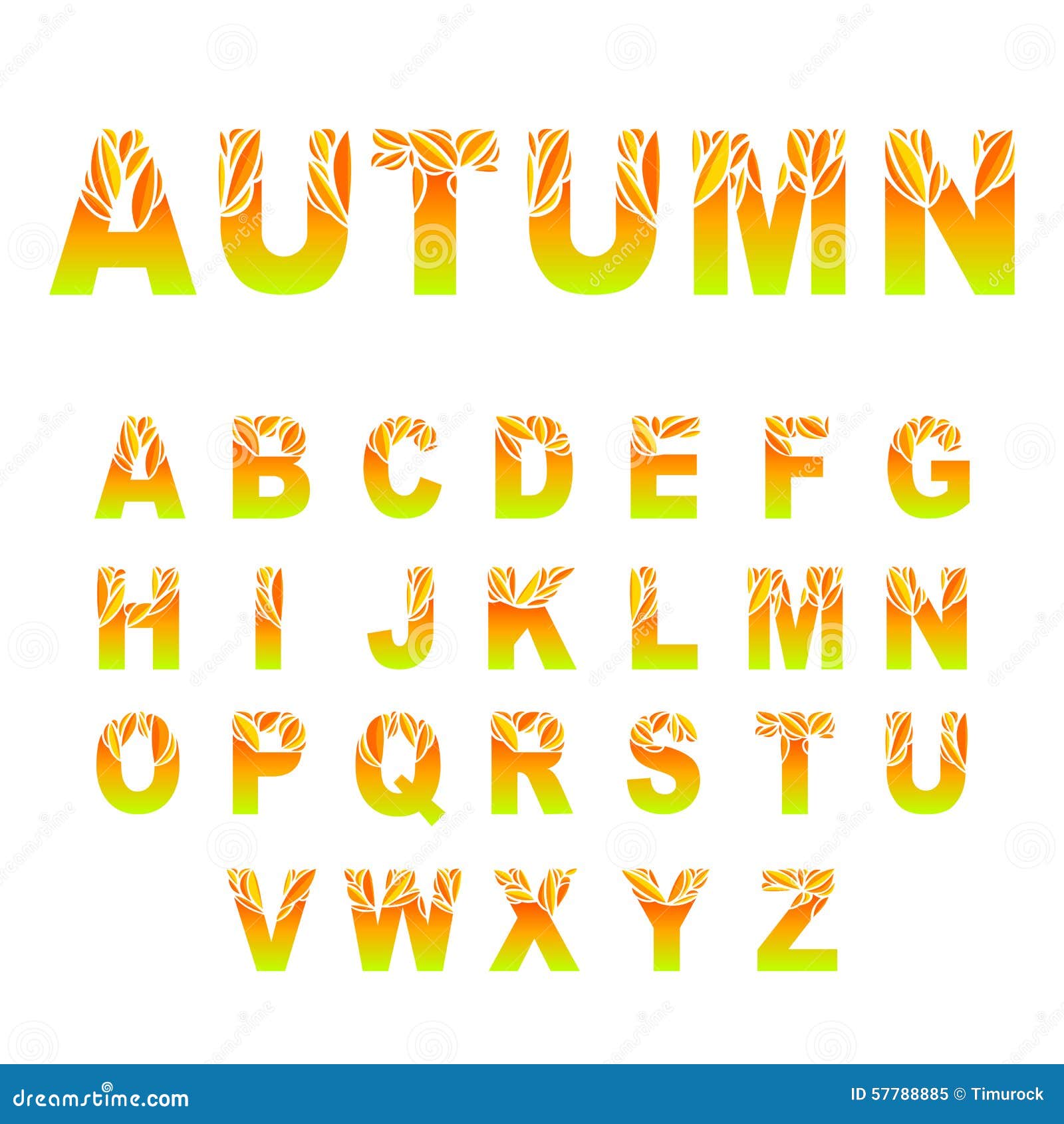 Autumn Leaves Font vektor illustrationer. Illustration av höst - 57788885