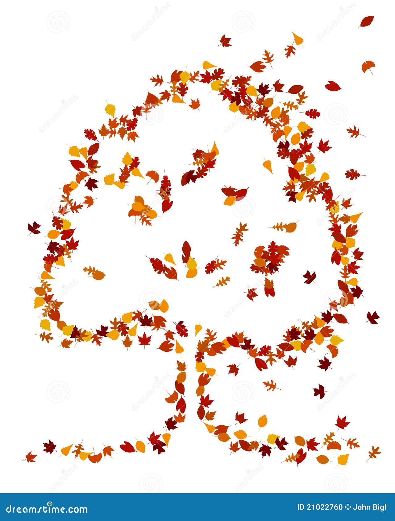 Autumn Leaves Form a Tree Shape Stock Vector - Illustration of leaves ...