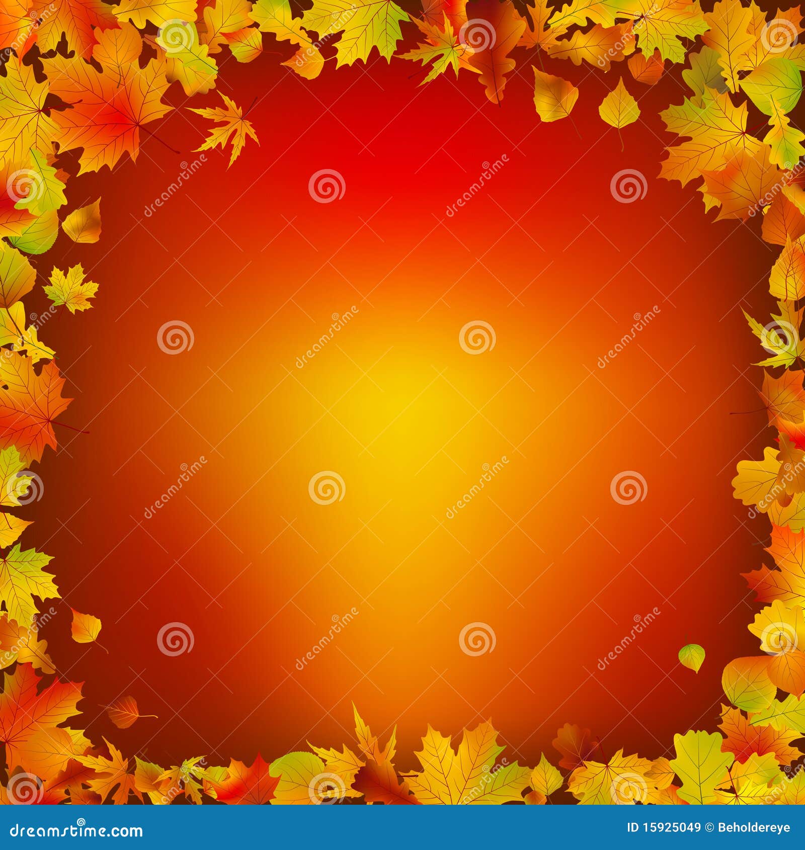 Autumn Leaves Frame Background Stock Vector - Illustration of modern ...