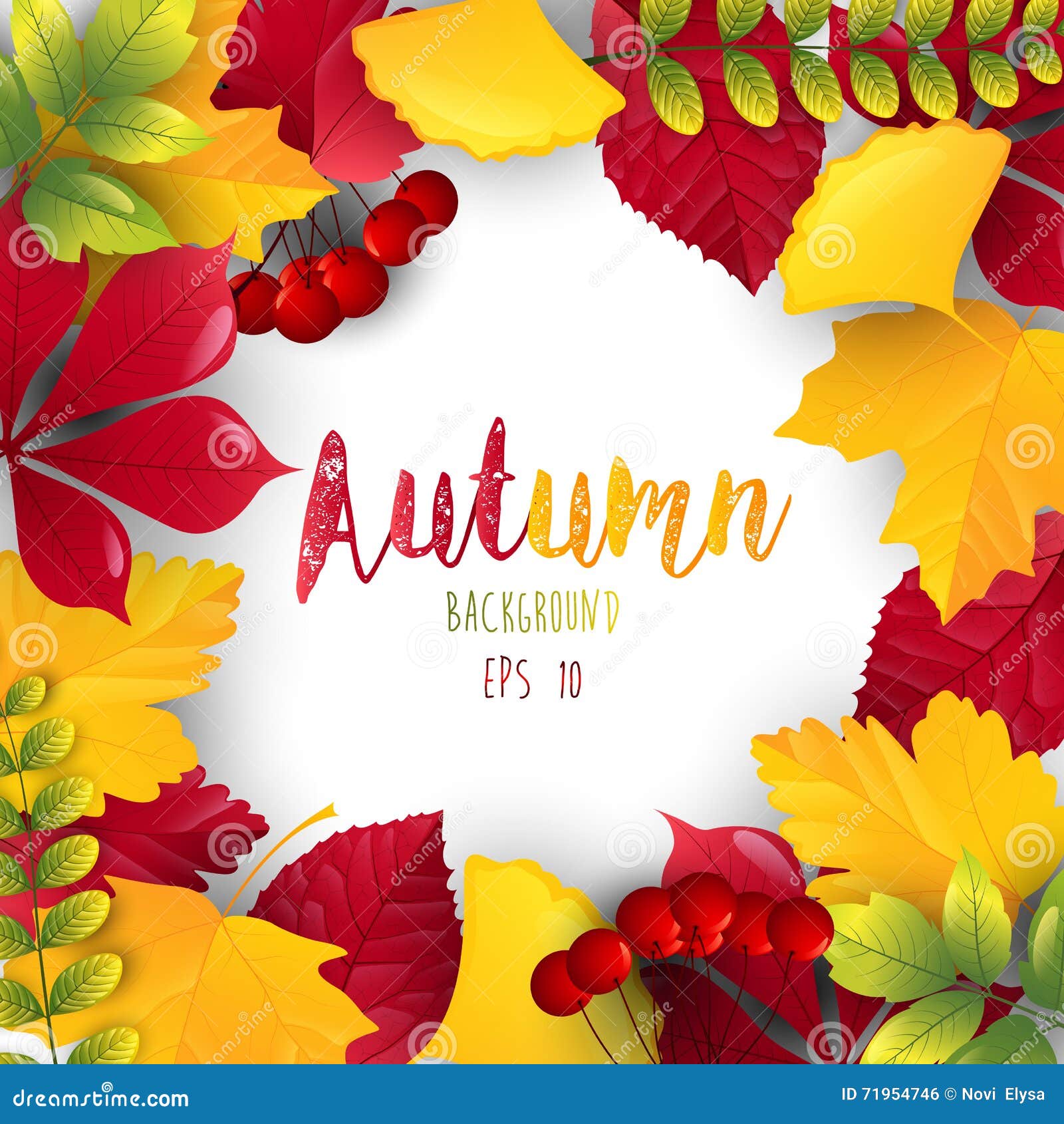 Autumn Leaves Frame Background Stock Vector - Illustration of plant ...