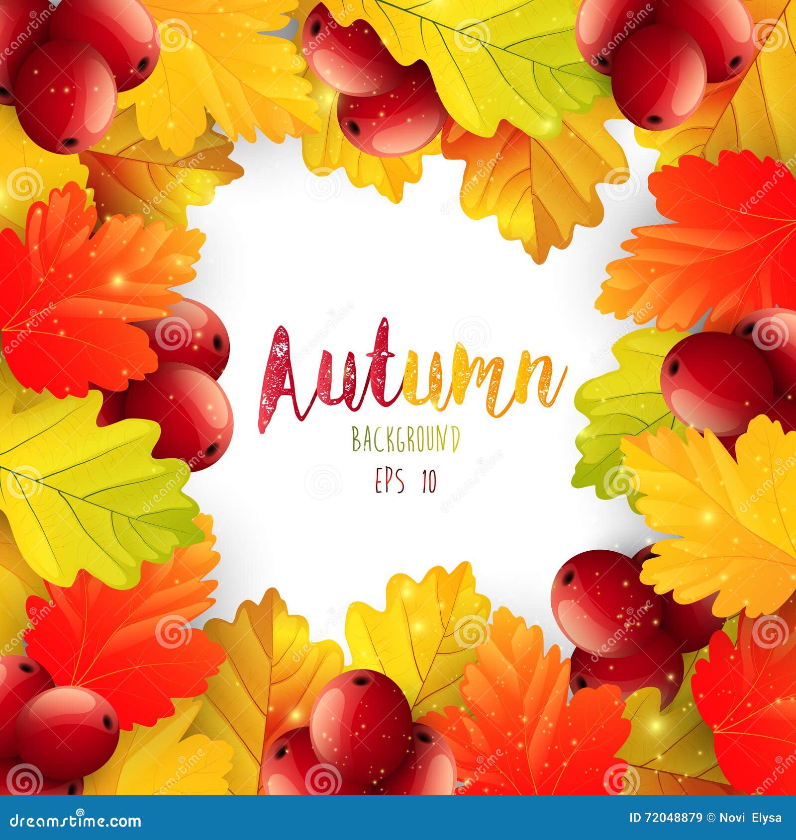 Autumn Leaves Frame Background Stock Vector - Illustration of border ...