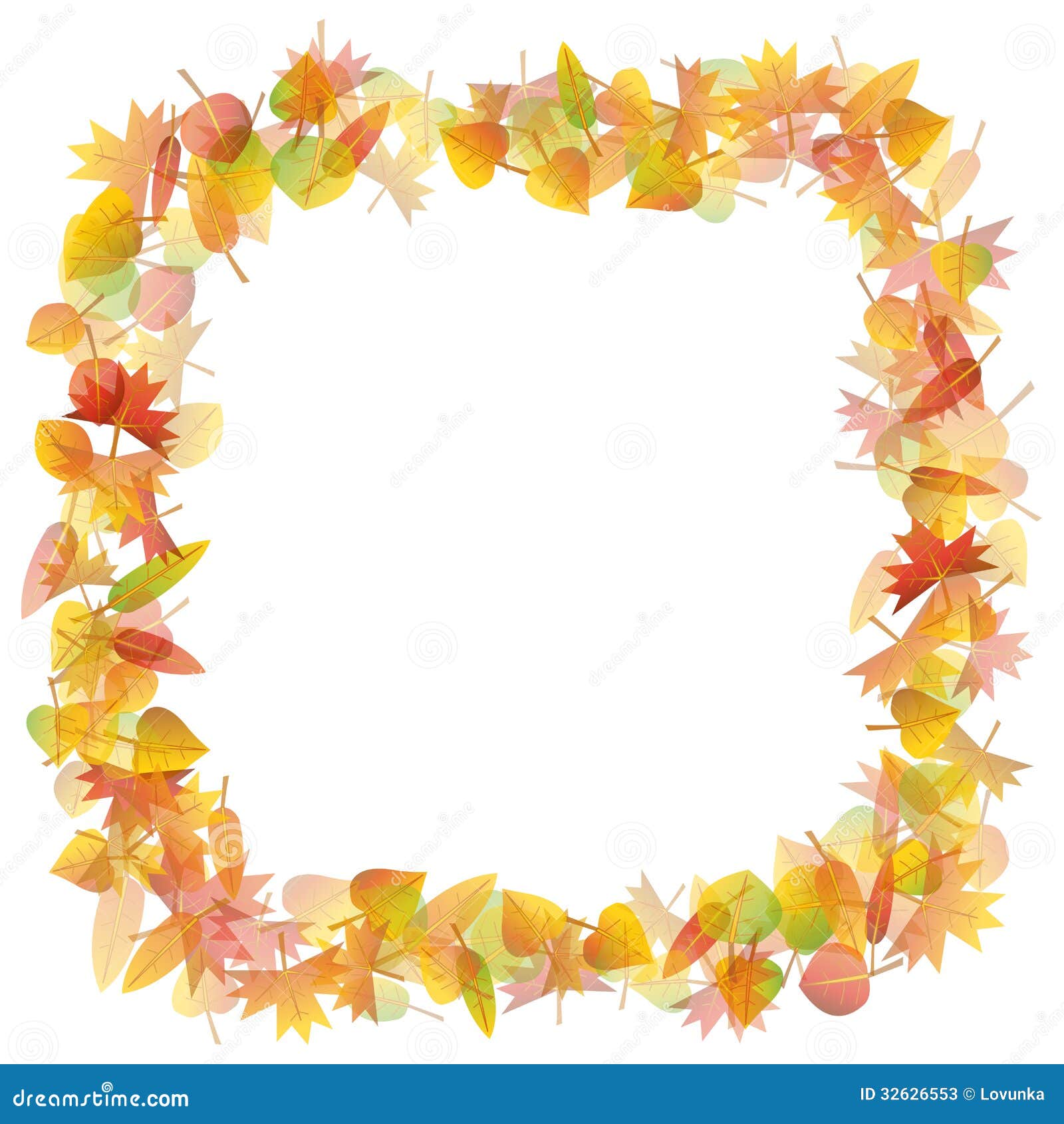 Autumn Leaves Frame Illustration Stock Vector - Illustration of color ...