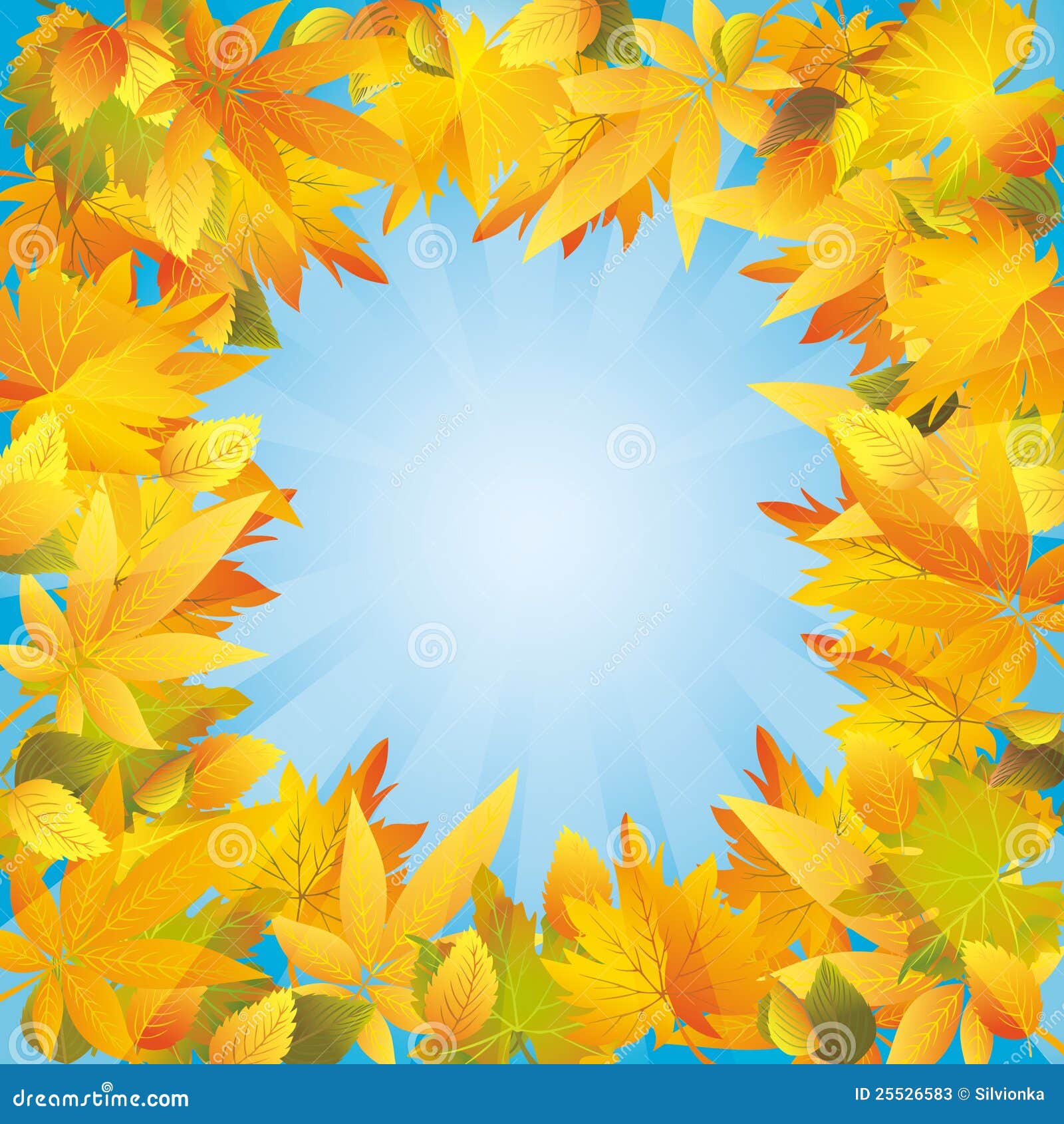 Autumn Leaves Frame, Nature Background Stock Vector - Illustration of ...