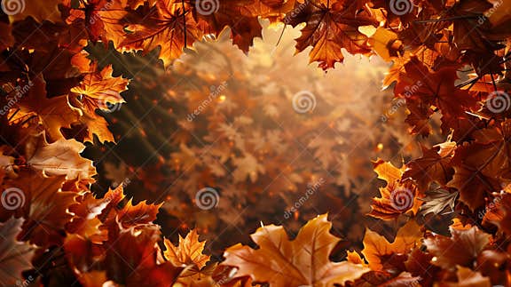 Autumn leaves frame stock photo. Image of isolated, fall - 327802122