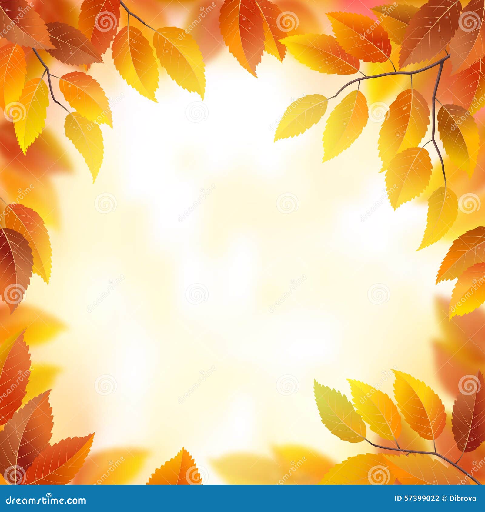 Autumn leaves frame stock vector. Illustration of season - 57399022