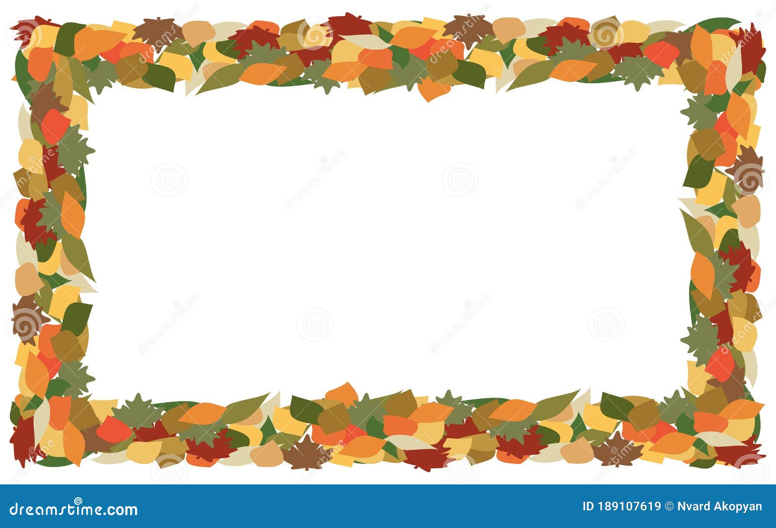 Autumn Leaves Frame. Vector Template Stock Vector - Illustration of ...